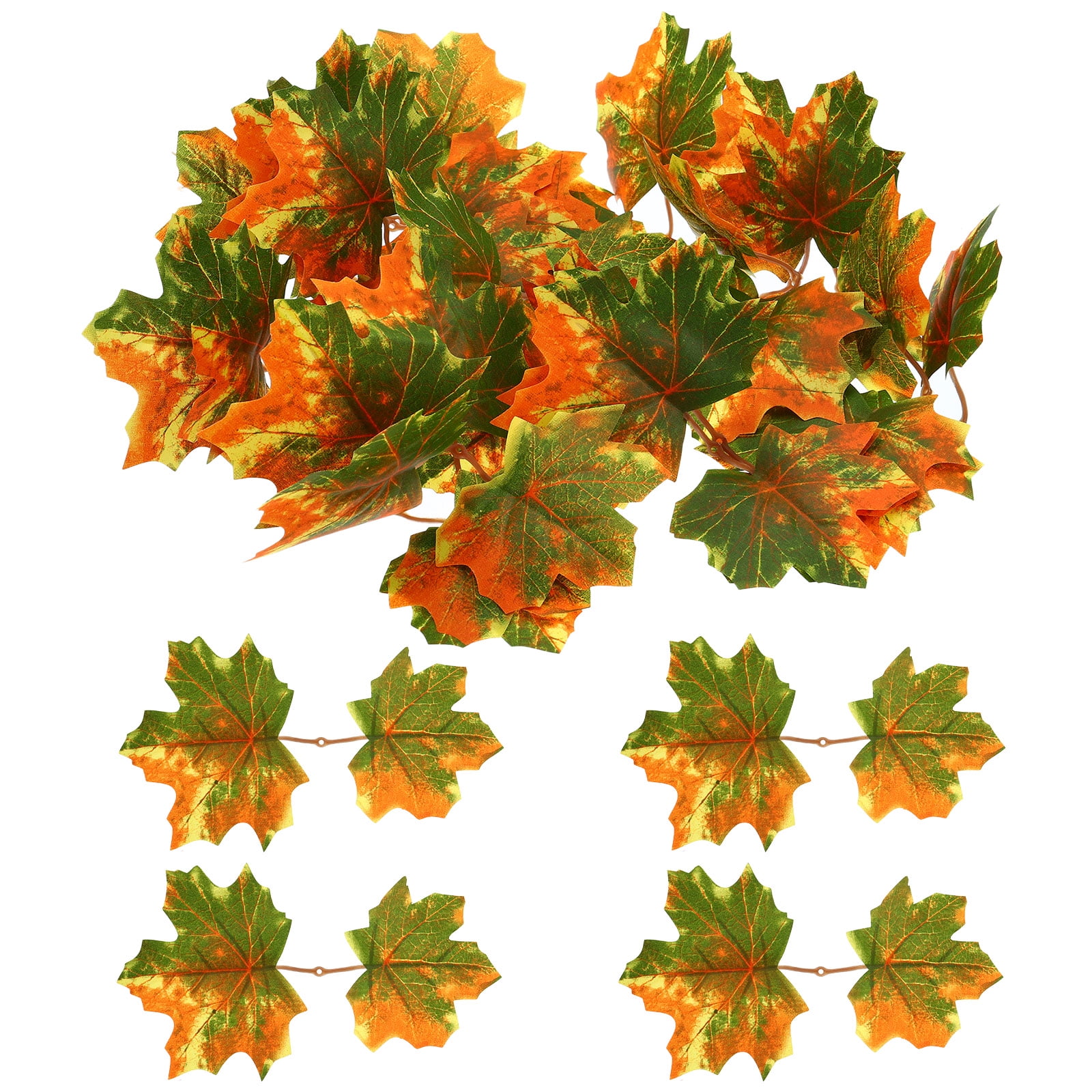 Uxcell Fake Fall Leaves, 7.8 inch 60Pcs Artificial Maple Leaves Faux ...