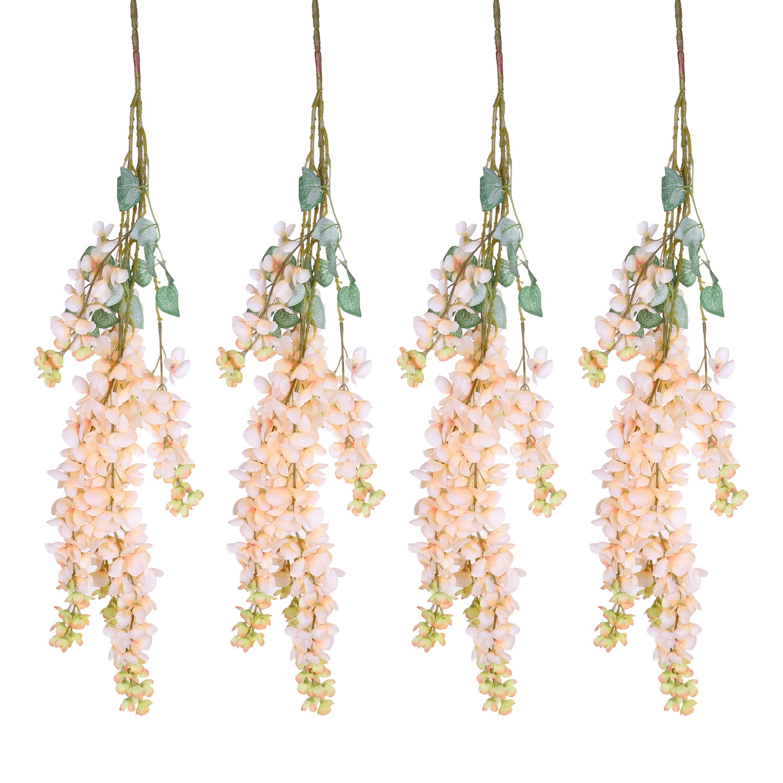 Uxcell Fake Hanging Vine Flower Artificial Vine Silk Flowers 39.4 Inch ...