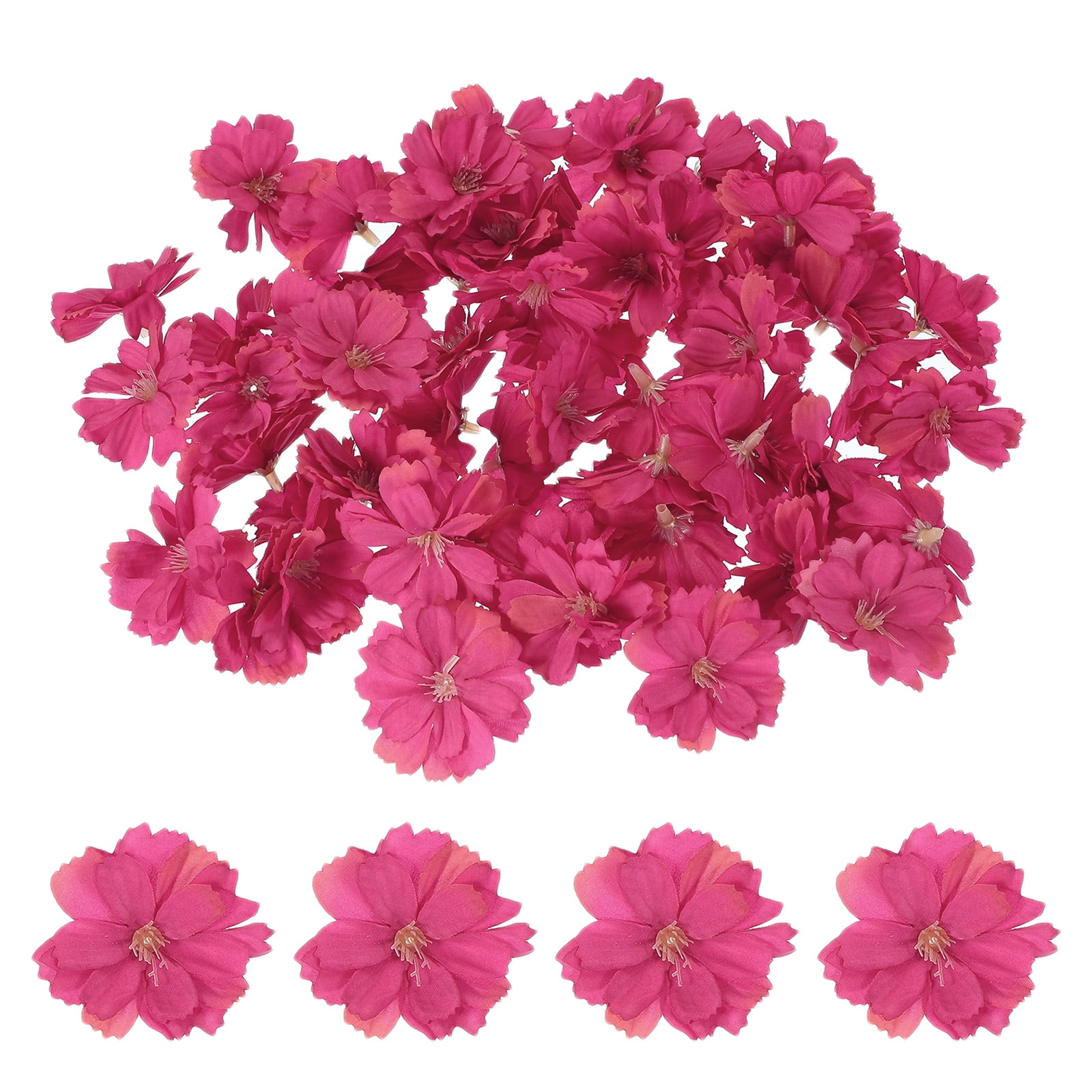 Uxcell Fake Silk Flower Heads Artificial Cherry Blossom Faux Flower ...