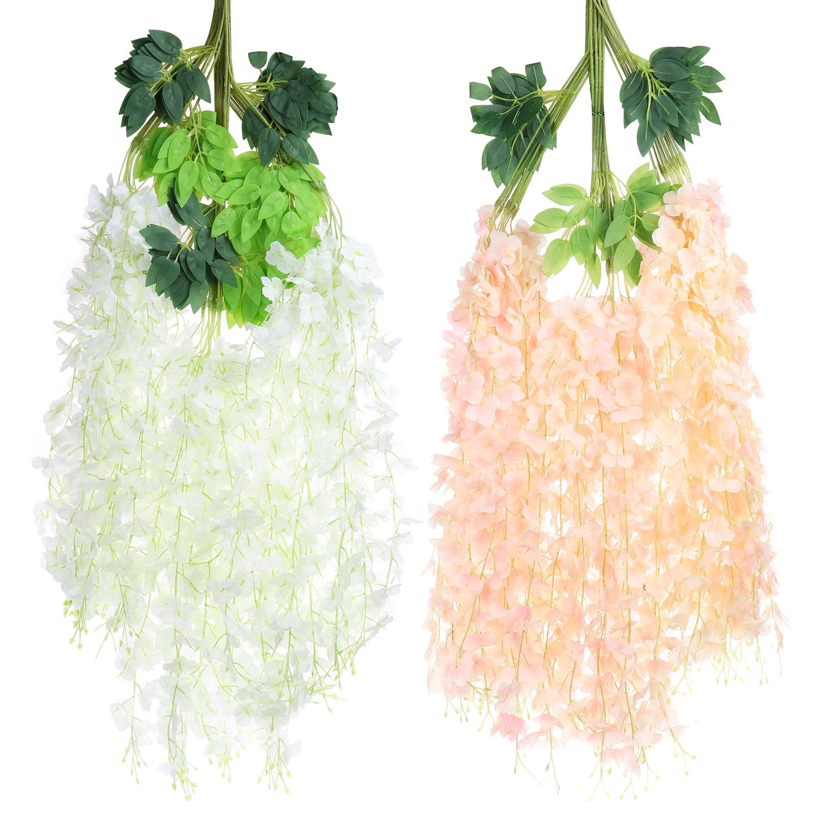 Uxcell Fake Wisteria Hanging Flower 3.6 Ft/43.3 In Artificial Silk ...