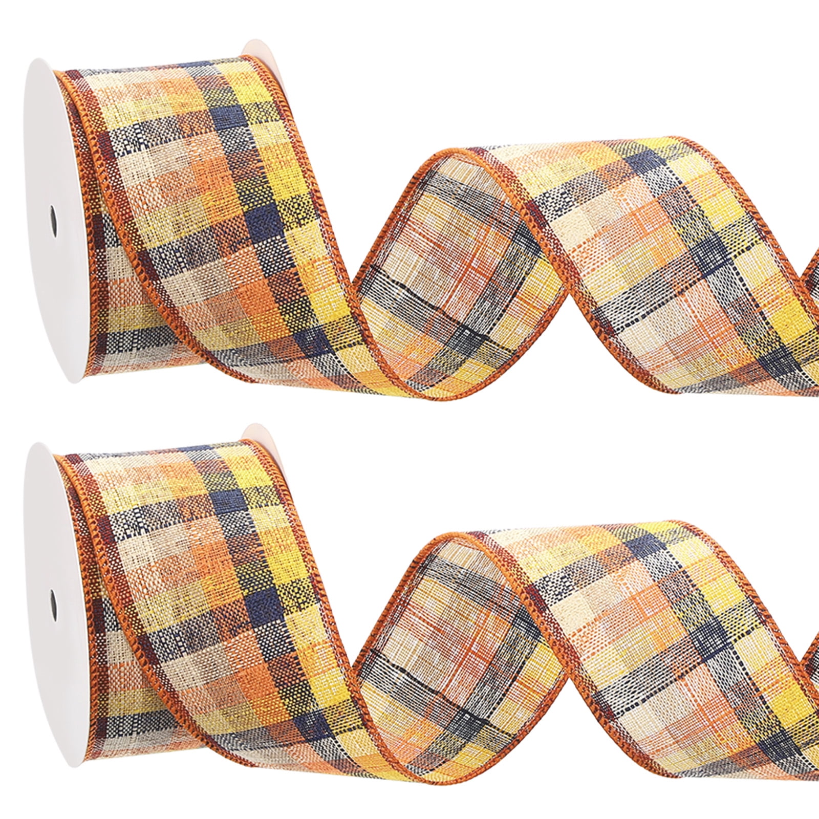 Uxcell Fall Wired Edge Ribbon for Thanksgiving DIY Craft Bows and ...