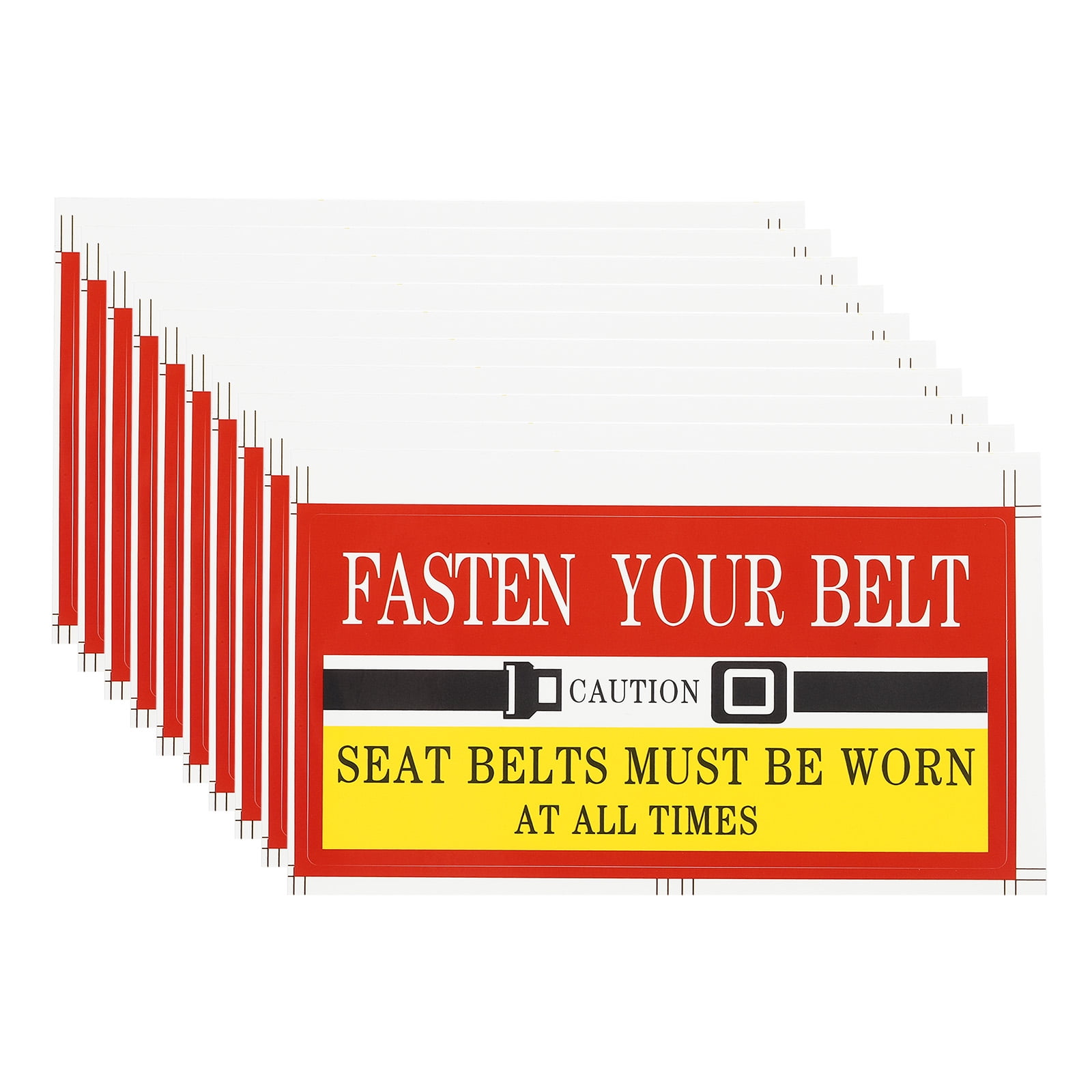 Uxcell Fasten Your Belts Stickers Labels Waterproof Adhesive Caution ...