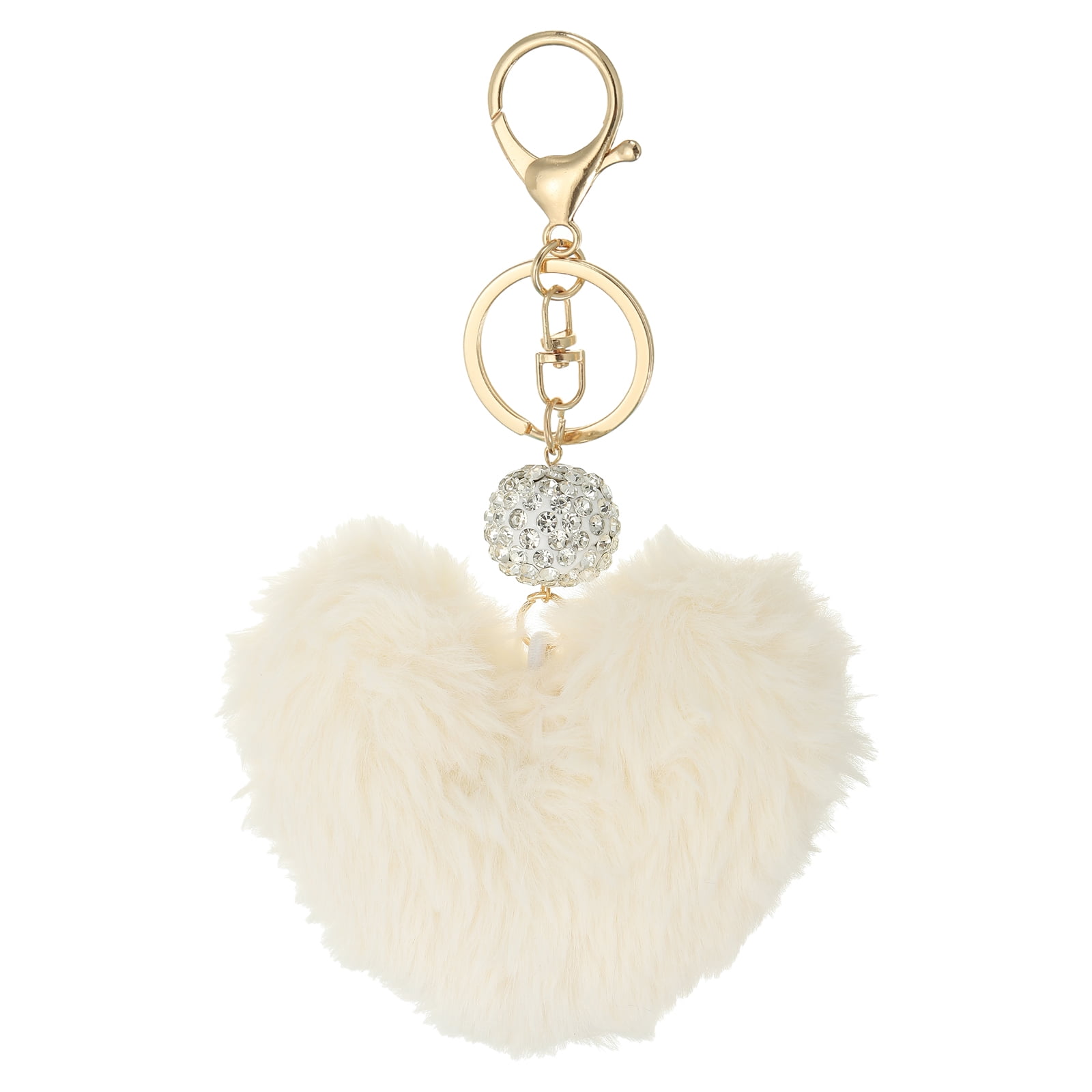 Uxcell Faux Fur Pom Pom Keychain Artificial Cute Puff Ball Keychain ...