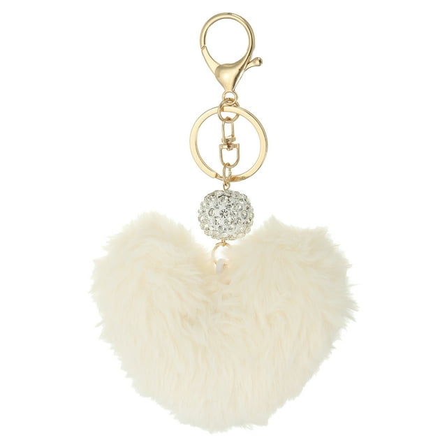 Uxcell Faux Fur Pom Pom Keychain Artificial Cute Puff Ball Keychain ...