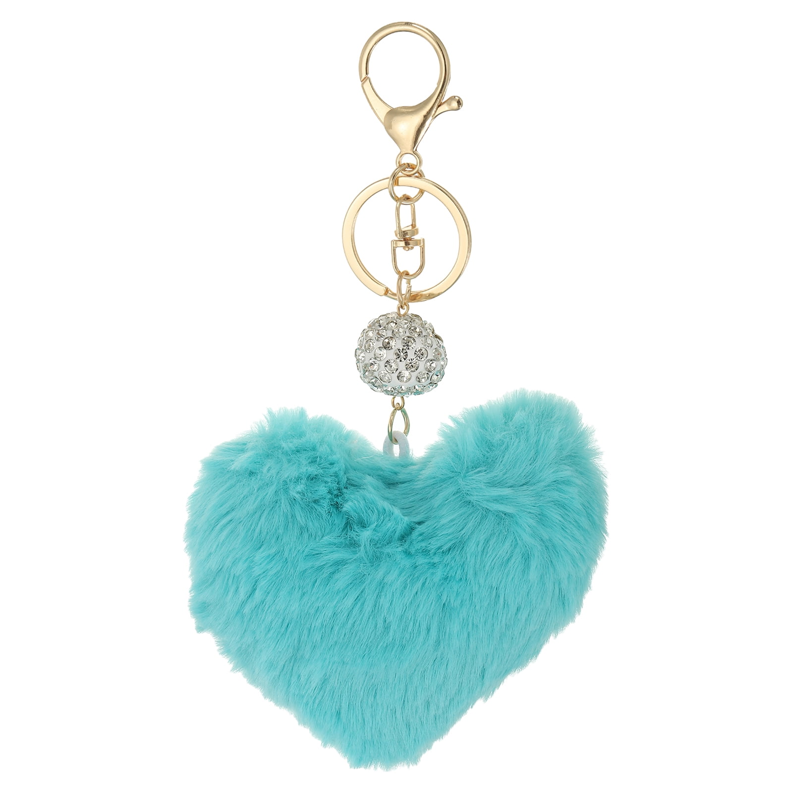 Uxcell Faux Fur Pom Pom Keychain Artificial Cute Puff Ball Keychain ...