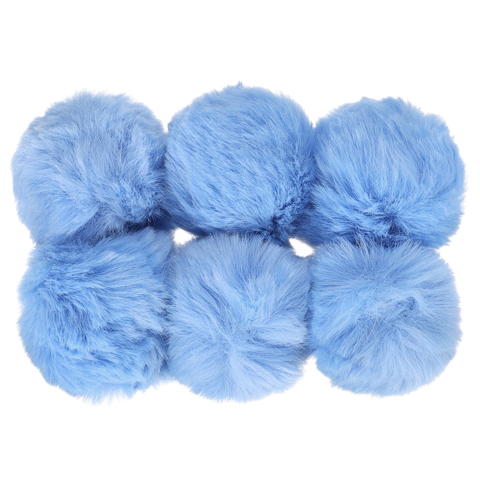 Uxcell Faux Fur Pom Poms for Hats, Fluffy Soft Fur Poms Balls, Blue ...