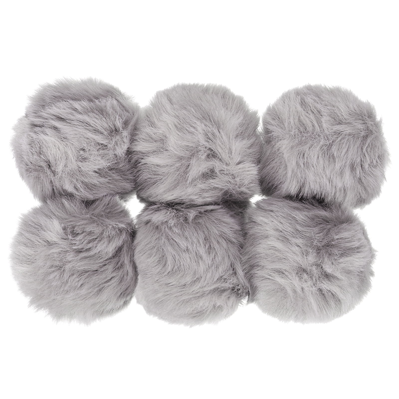 Uxcell Faux Fur Pom Poms for Hats, Fluffy Soft Fur Poms Balls, Grey ...