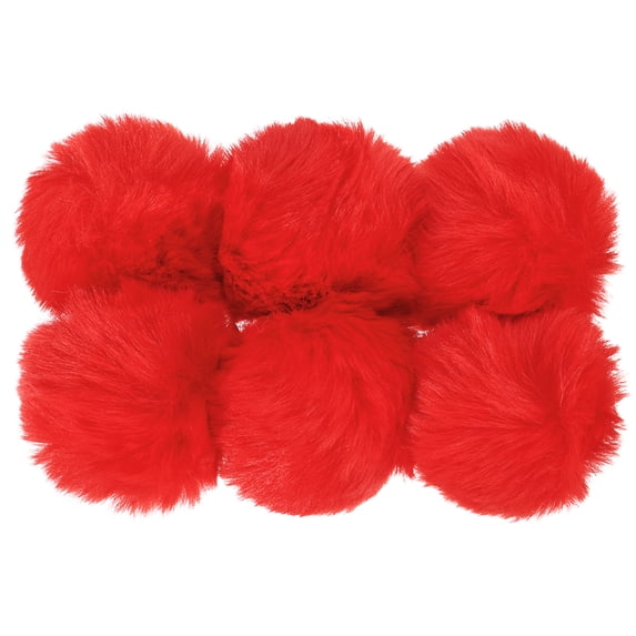 Uxcell 2.76 inch Faux Fur Pom Poms for Hats Fluffy Soft Fur Poms Balls ...