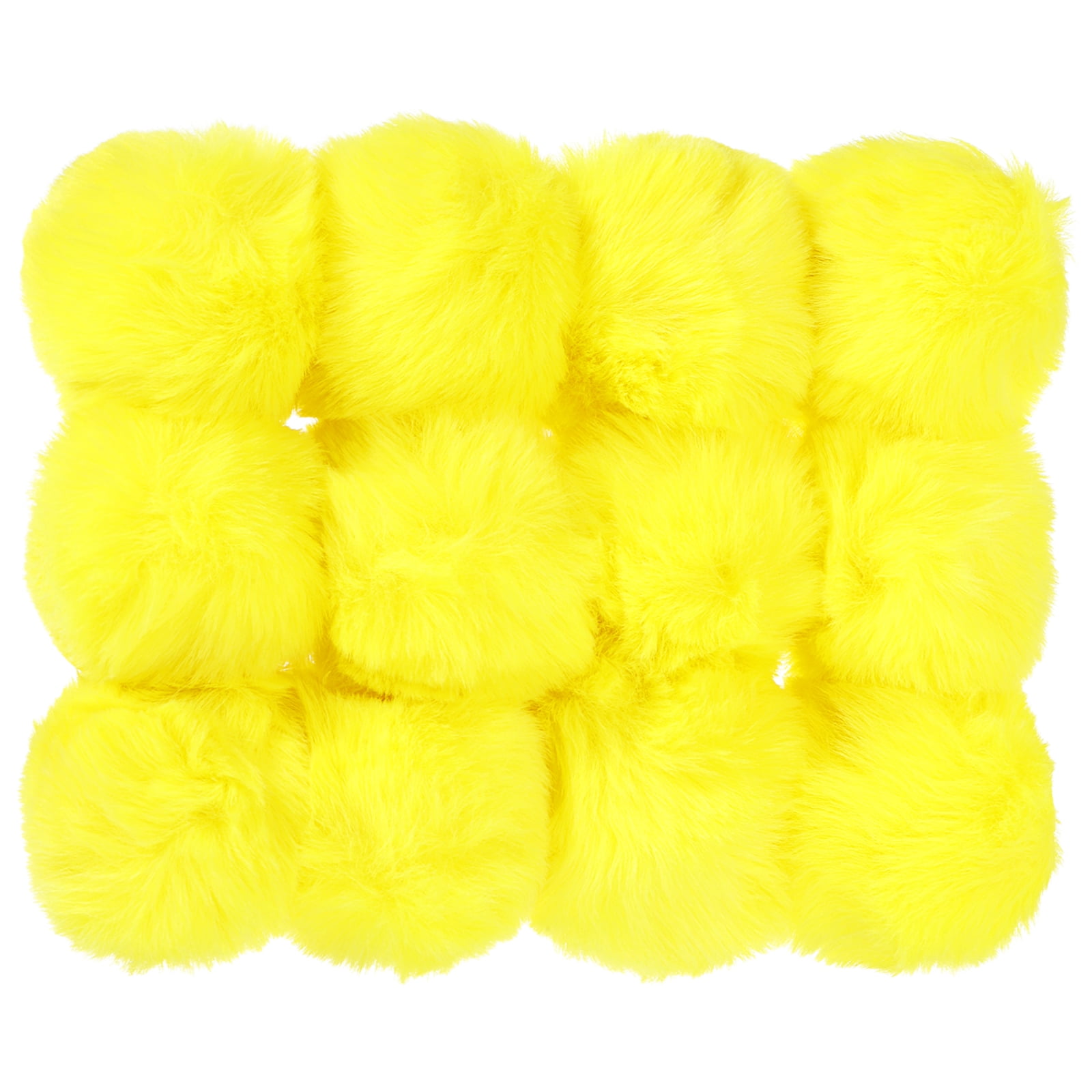 Uxcell Faux Fur Pom Poms for Hats, Fluffy Soft Fur Poms Balls, Yellow ...
