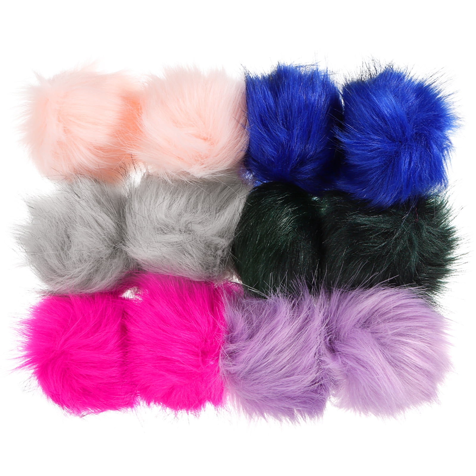 Uxcell Faux Fur Pom Poms for Hats, Fluffy Soft Fur Poms Balls with ...