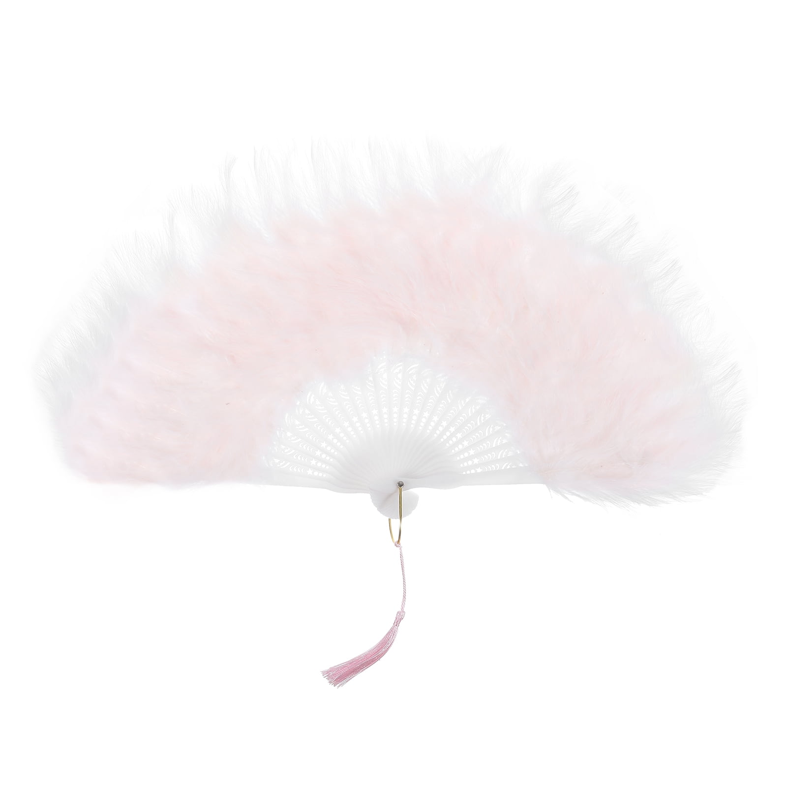 Uxcell Feather Hand Fan Champagne Vintage Folding Fan Feather Fan ...