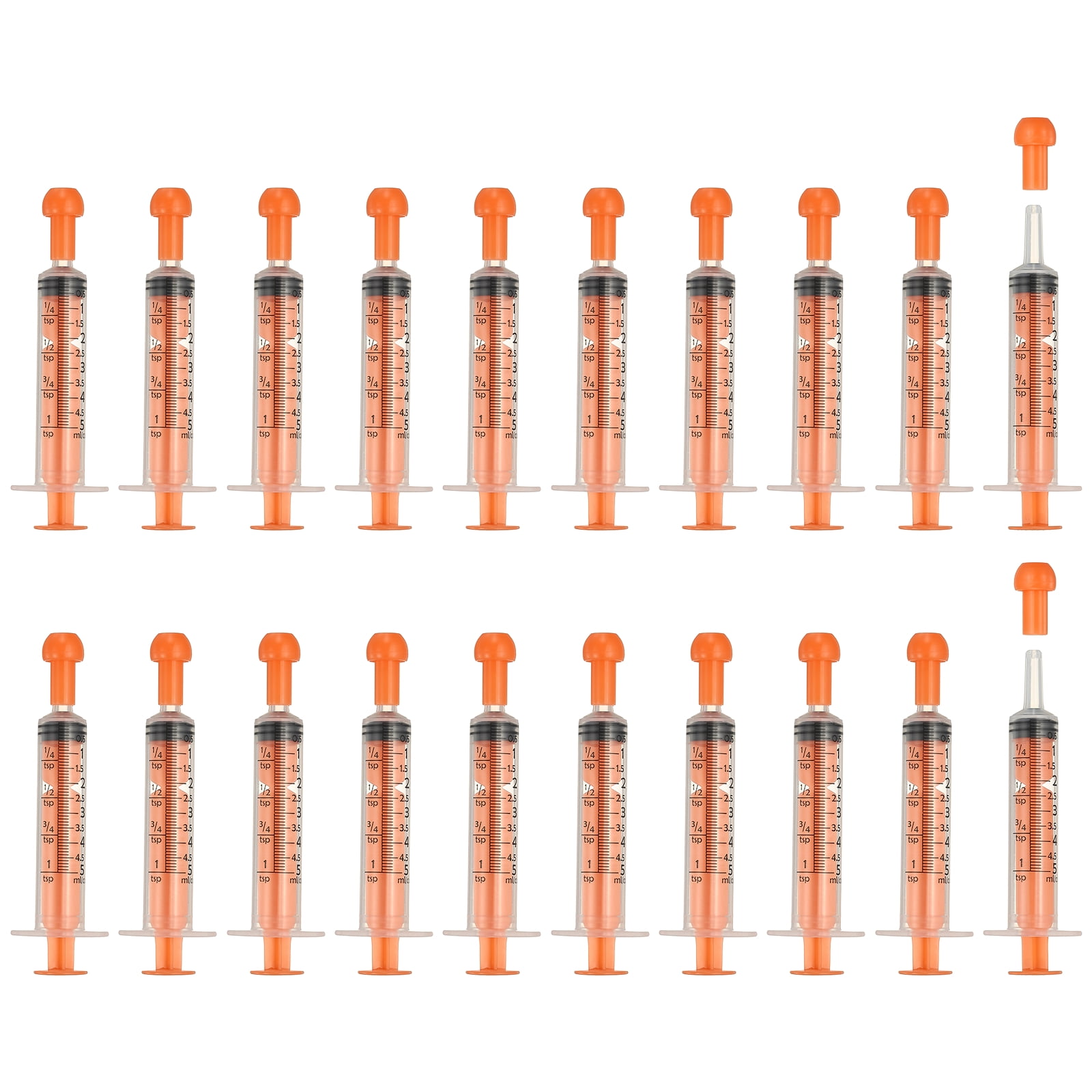 Uxcell Feeding Syringes with Cap Plastic Syringes Pet Feeding Measuring ...