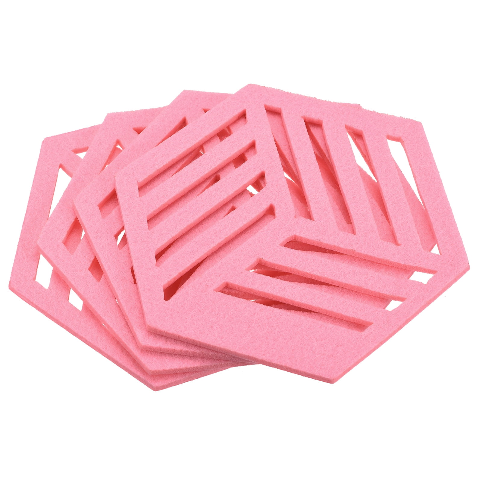 Uxcell Felt Coasters, Hexagon Mat Pad Coaster for Drink Cup Pot Bowl ...