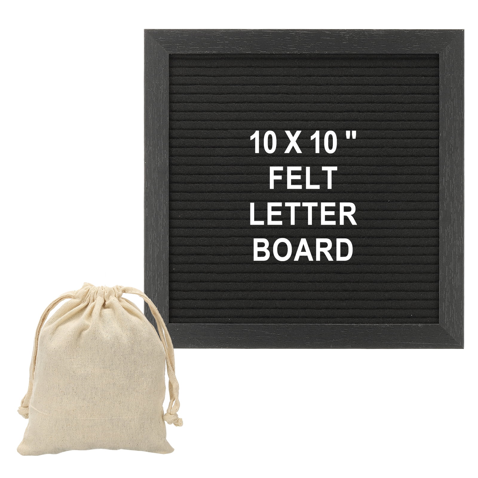 Uxcell Felt Letter Board, 10x10" Black Message Board, White Letter ...