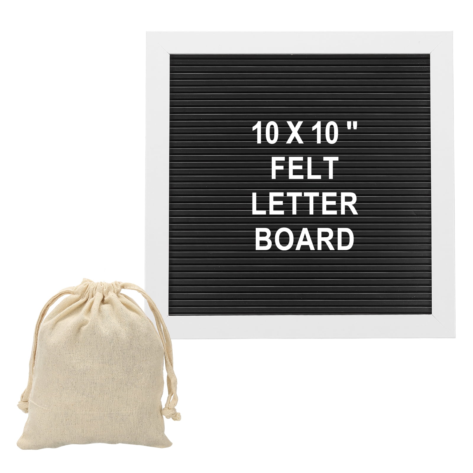 Uxcell Felt Letter Board, 10x10" Black White Plastic Message Board ...