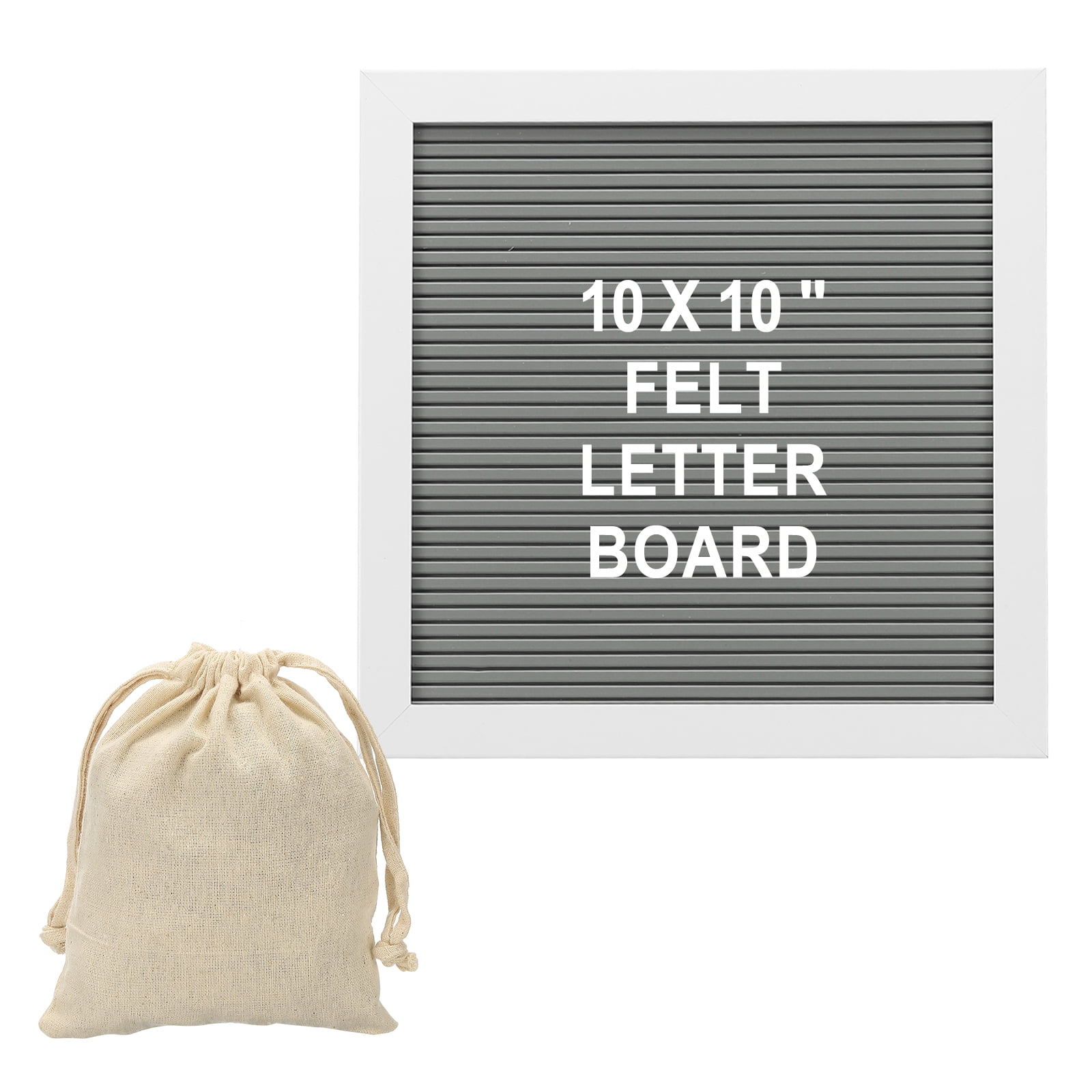 Uxcell Felt Letter Board, 10x10" Gray White Plastic Message Board ...