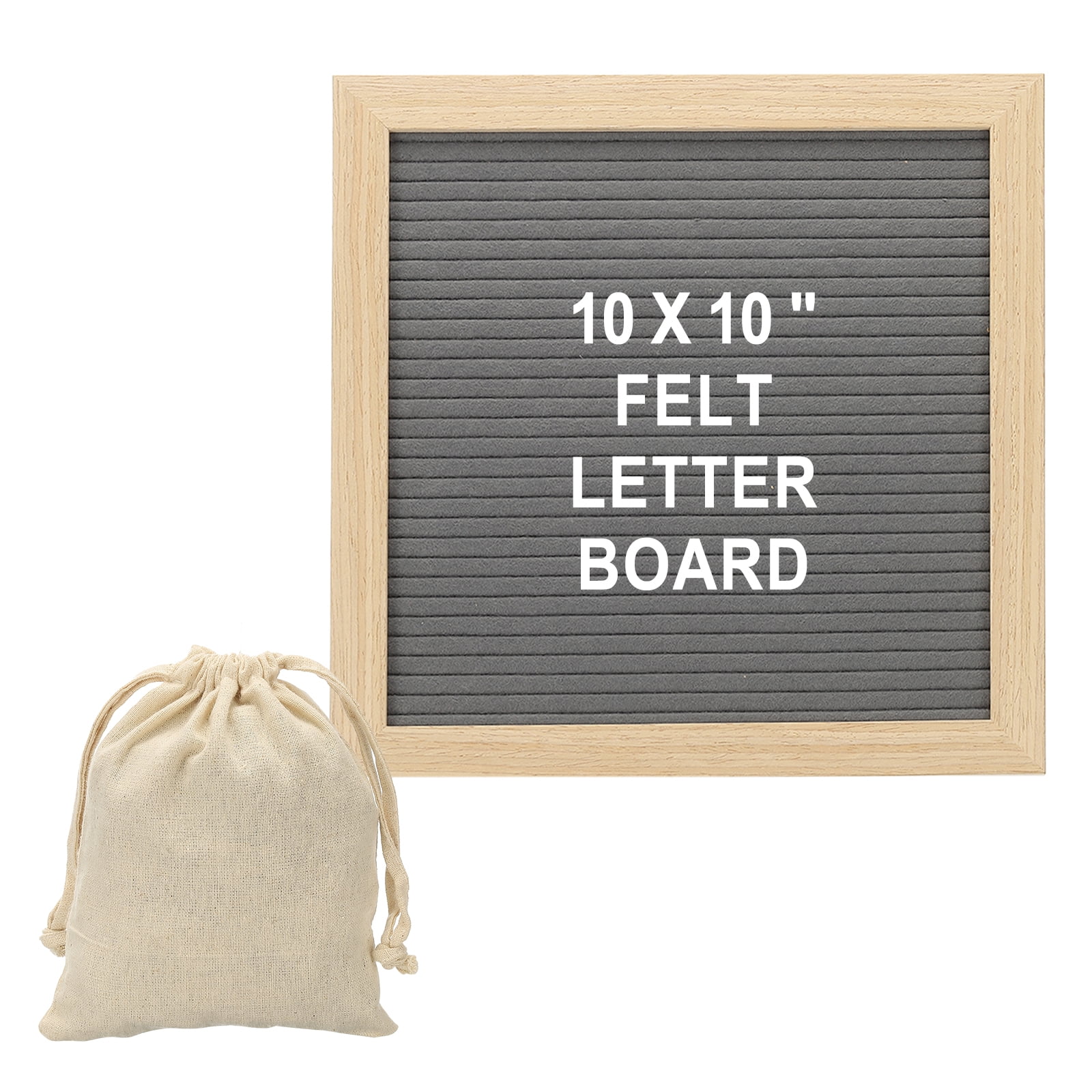 Uxcell Felt Letter Board, 10x10" Gray Wood Message Board, White Bronze ...