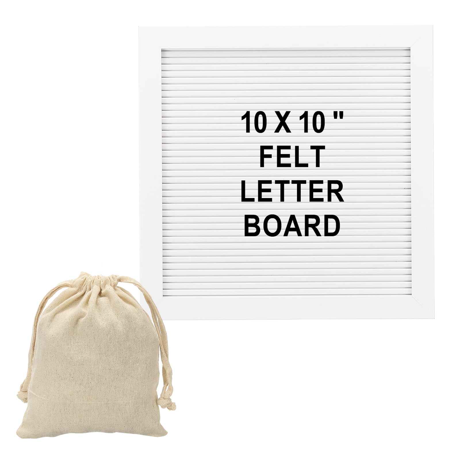 Uxcell Felt Letter Board, 10x10" White Plastic Message Board, Black ...
