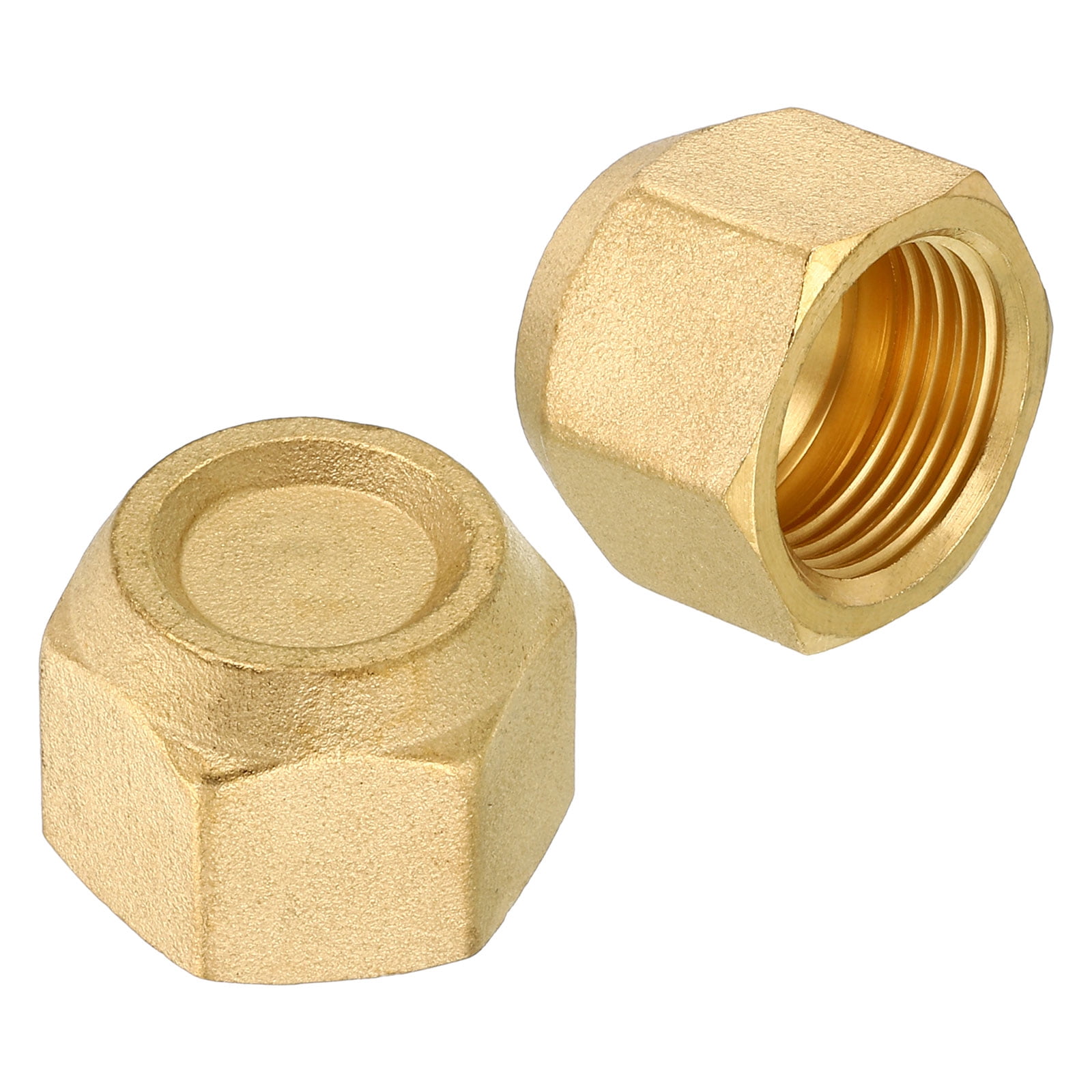 Uxcell Female 5/8" Brass Seal Plug SAE Flare Tube Fitting 45 Degree Hex ...