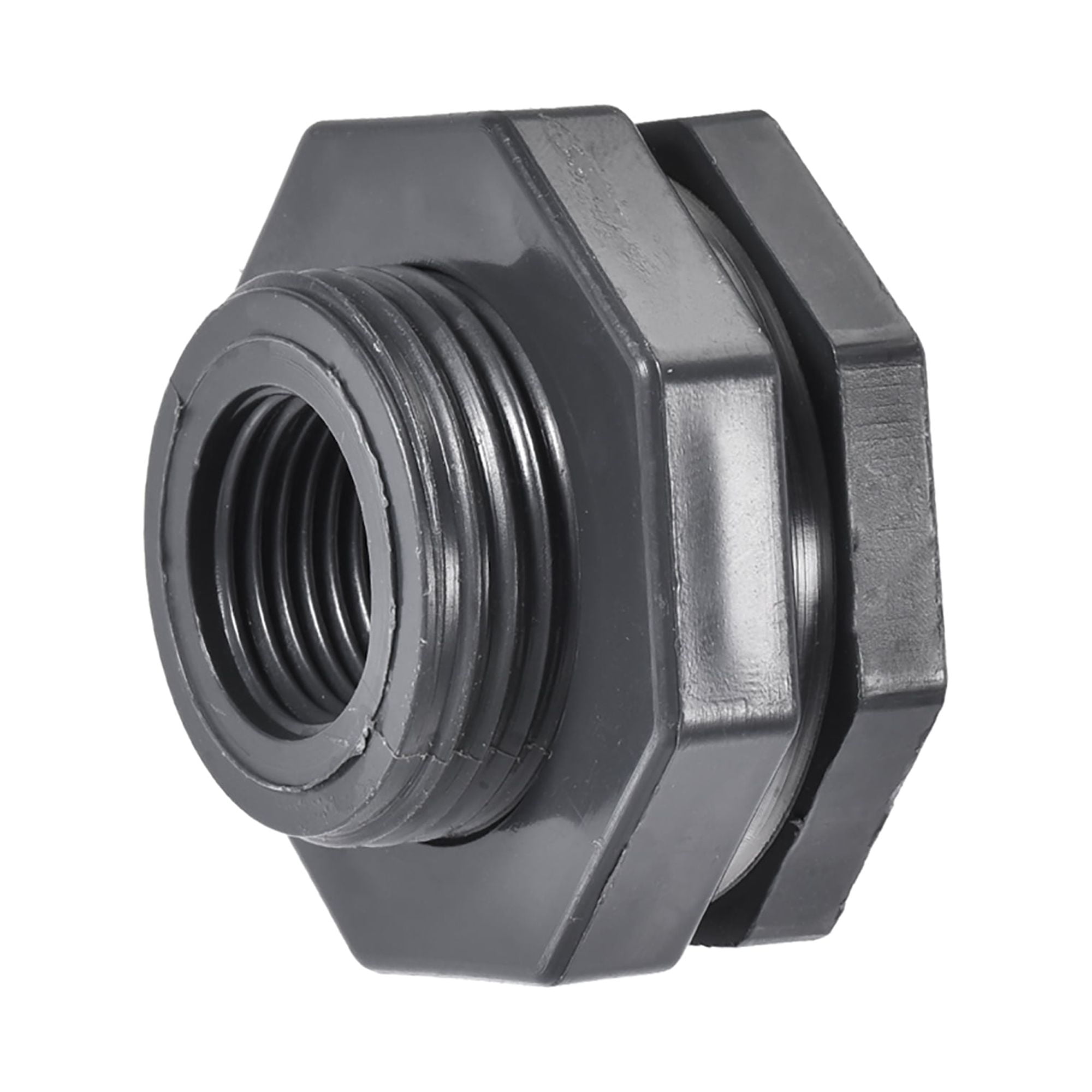 Uxcell Female Pipe Fitting Bulkhead Fitting with Silicone Gasket Gray ...