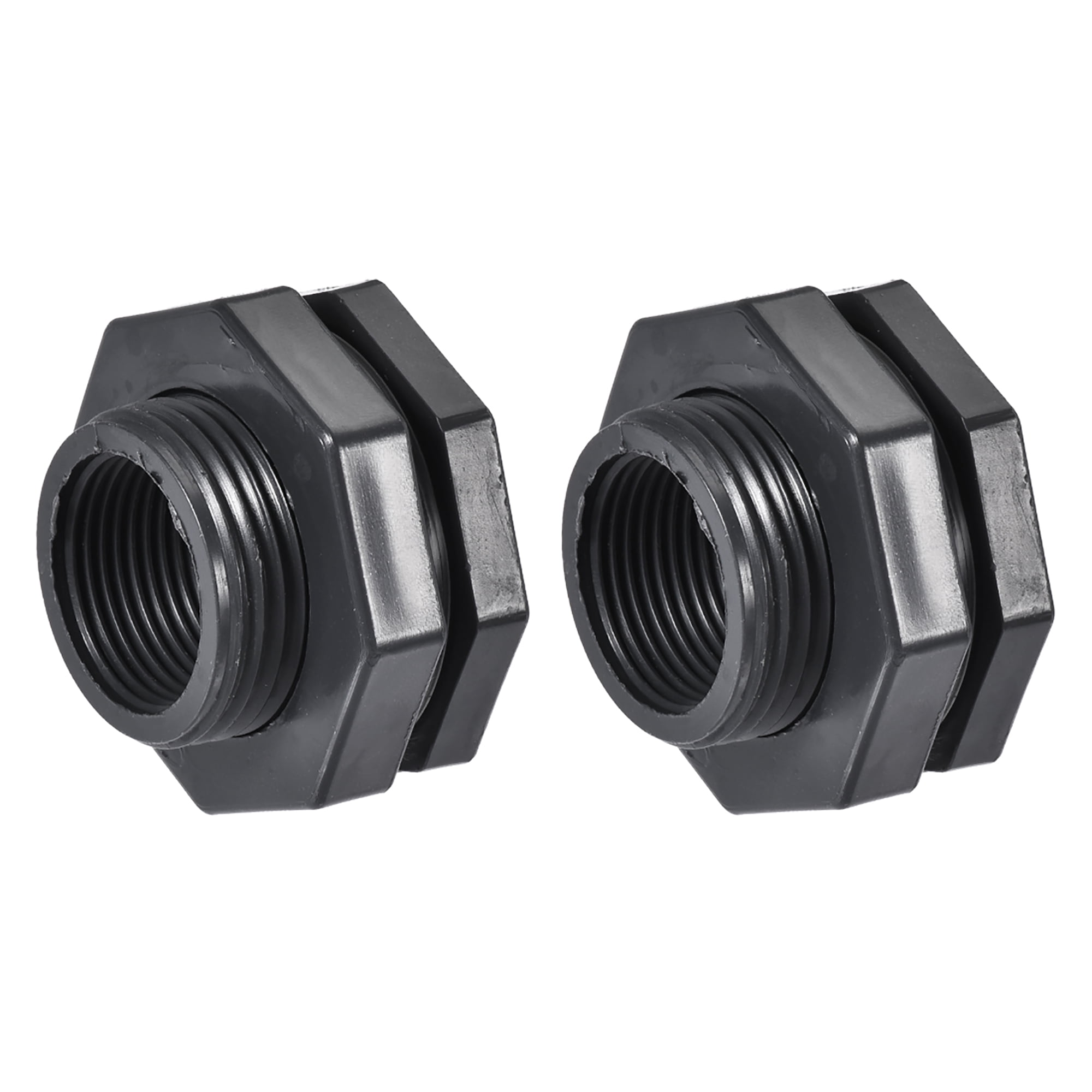Uxcell Female Pipe Fitting Bulkhead Fitting with Silicone Gasket Gray ...