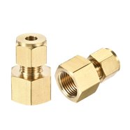 Uxcell Brass Compression Tube Fitting 1/8NPT x 1/4" Tube OD Straight Coupling 3 Pack - Walmart.com
