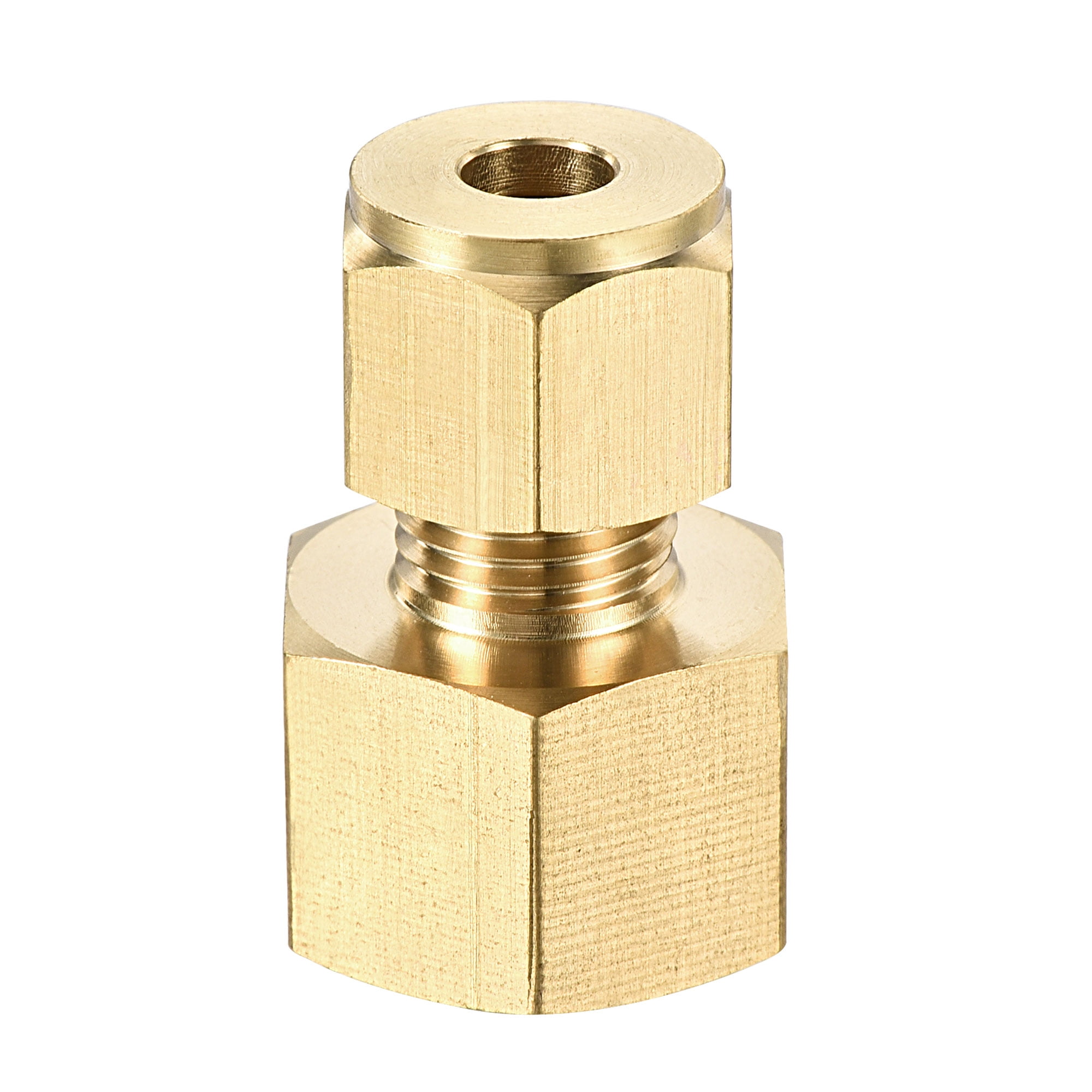 Uxcell Female Threads Tube OD Brass Compression Tube Fitting 6mm ...