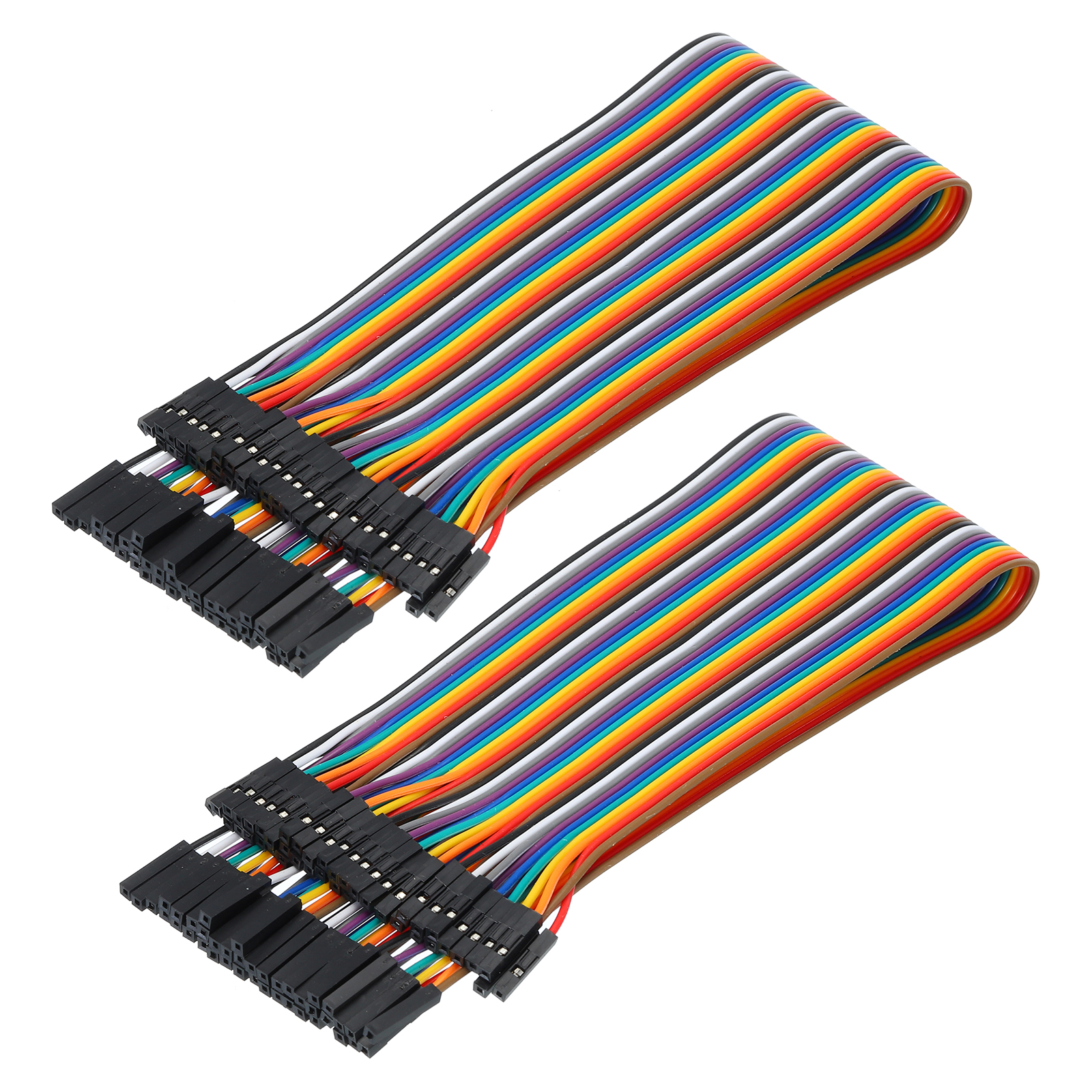 Uxcell Female to Female 40Pin Breadboard Jumper Wire 2.54mm Pitch Cable ...