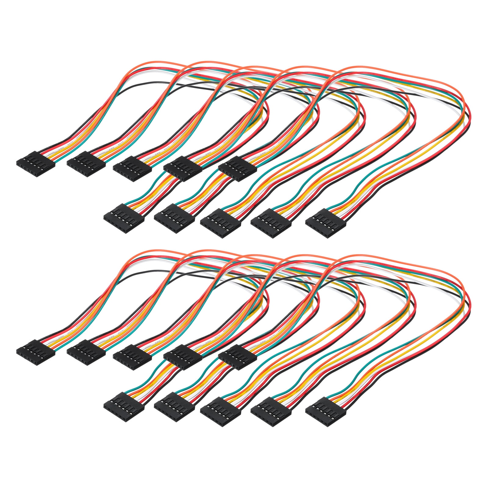 Uxcell Female to Female 6Pin Breadboard Jumper Wire 2.54mm Single Row ...