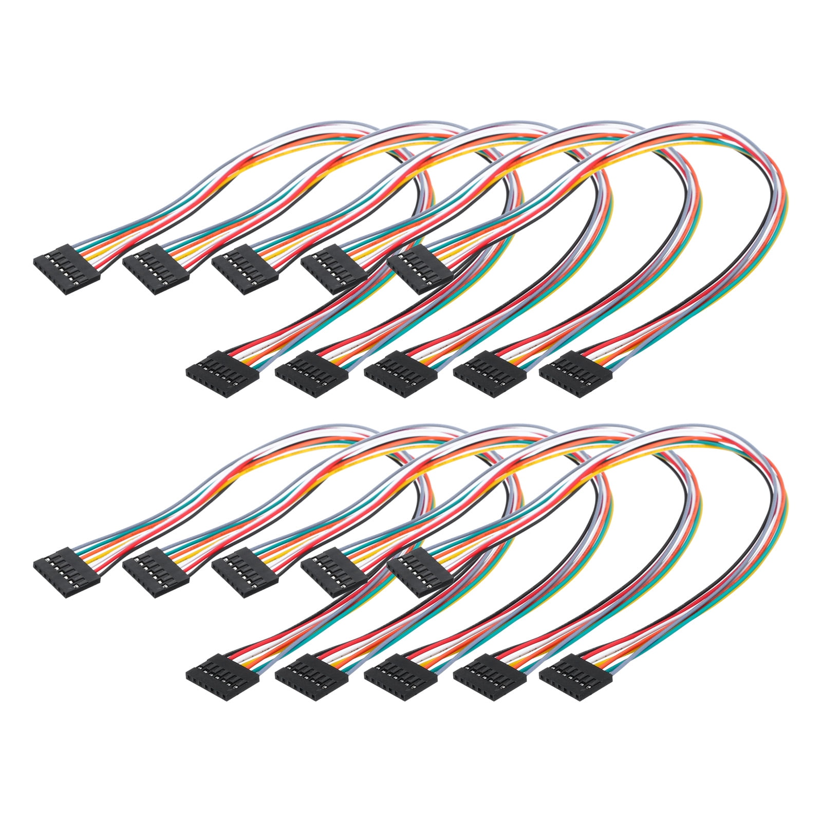 Uxcell Female to Female 7Pin Breadboard Jumper Wire 2.54mm Single Row ...