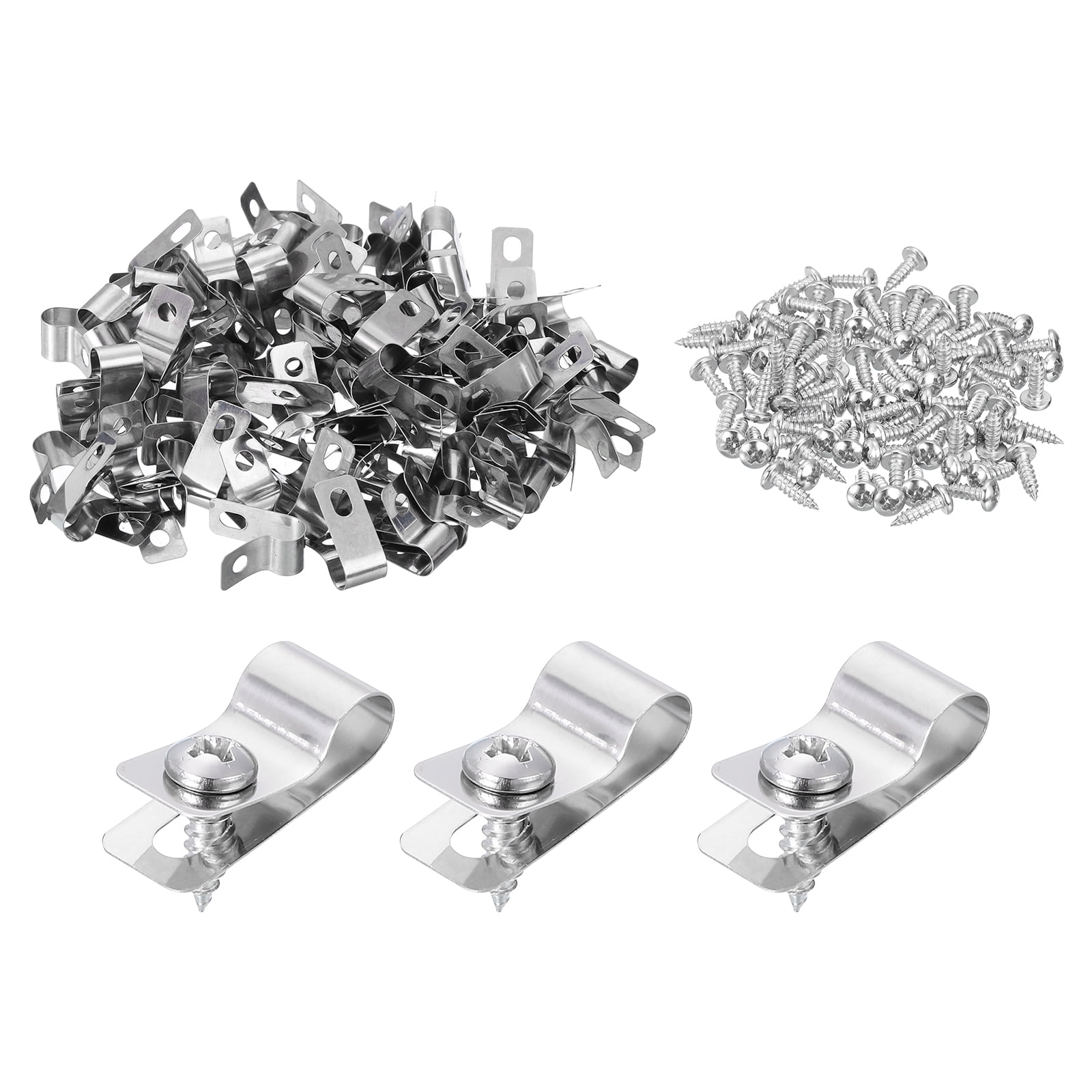 Uxcell Fence Wire Clamp, Cable Clamp Wire Fence Clips with Screws ...