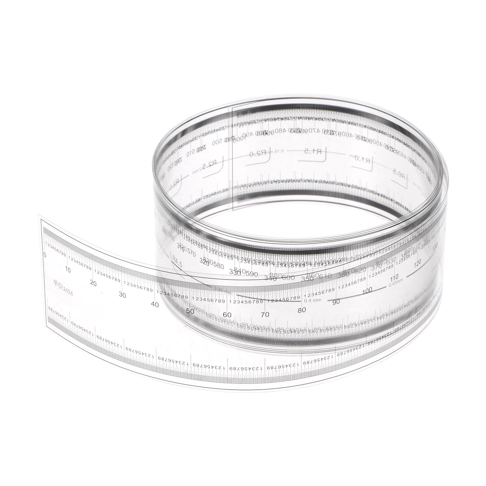 Uxcell Film Flexible Ruler 100cm 0.1mm Scale with R Angle & Width Lines ...