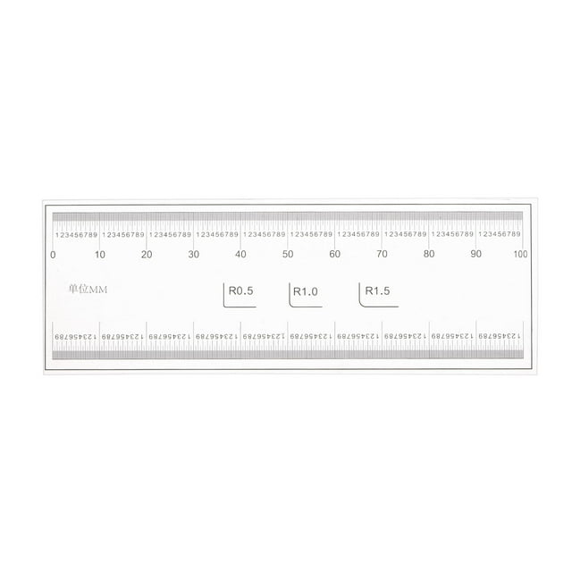 Uxcell Film Flexible Ruler 10cm 0.1mm Scale with R Angle PET Plastic ...