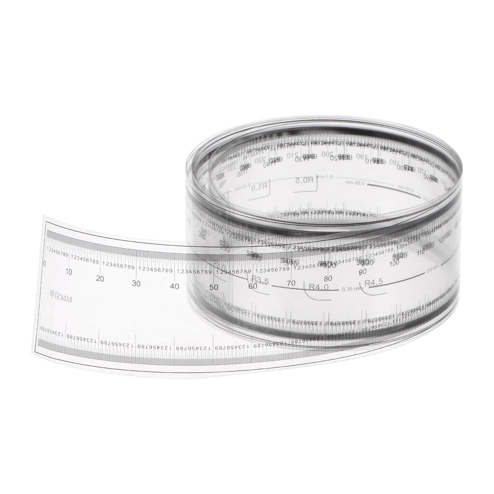Uxcell Film Flexible Ruler 120cm 0.1mm Scale with R Angle & Width Lines ...