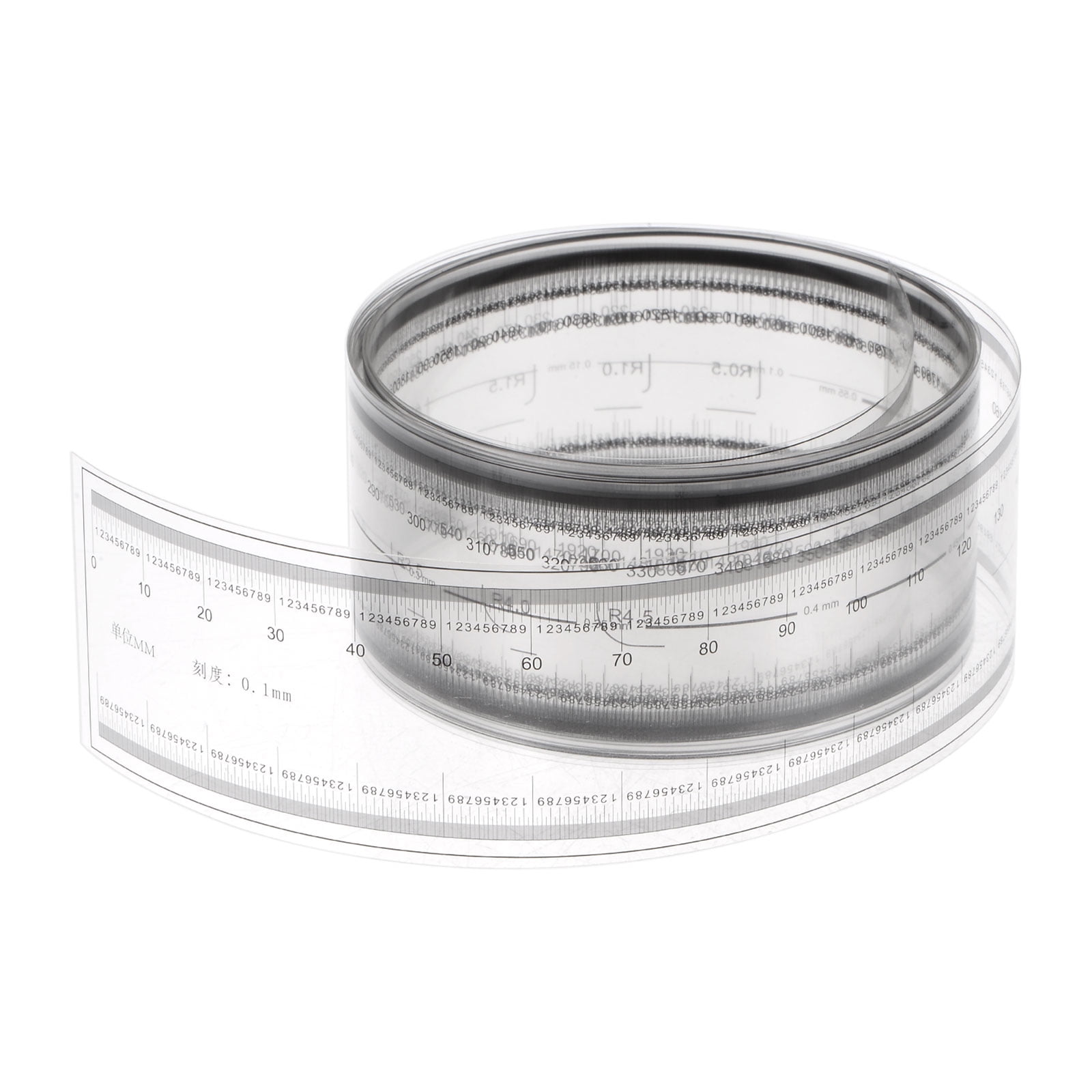 Uxcell Film Flexible Ruler 200cm 0.1mm Scale with R Angle & Width Lines ...