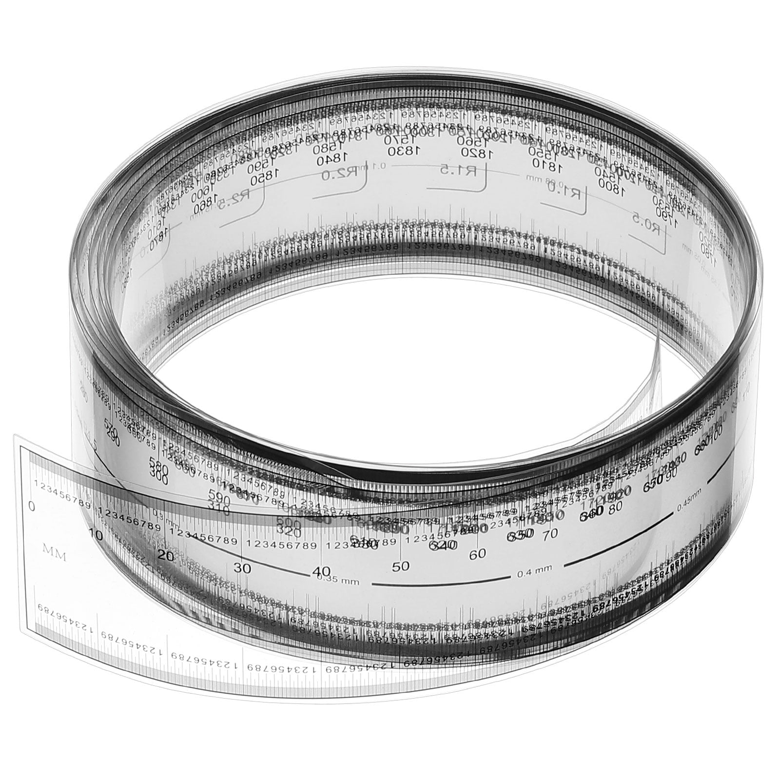 Uxcell Film Flexible Ruler 200cm 0.1mm Scale with R Angle and Width ...