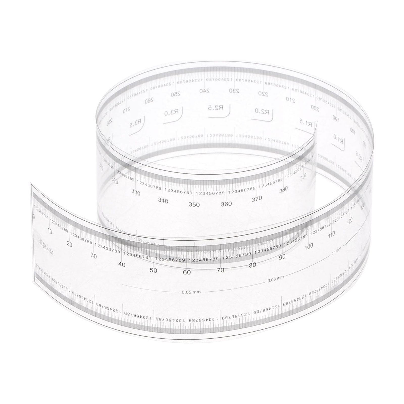 Uxcell Film Flexible Ruler 40cm 0.1mm Scale with R Angle & Width Lines ...