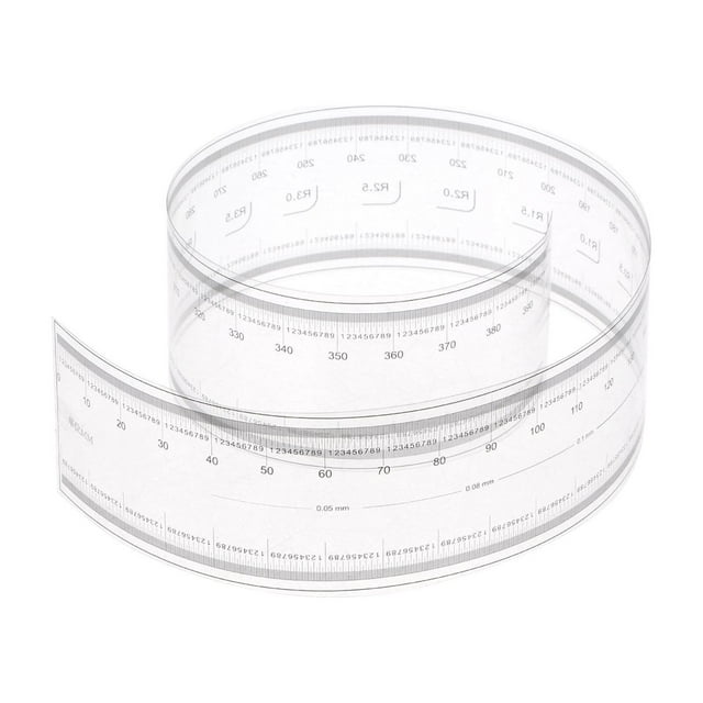 Uxcell Film Flexible Ruler 40cm 0.1mm Scale with R Angle & Width Lines ...