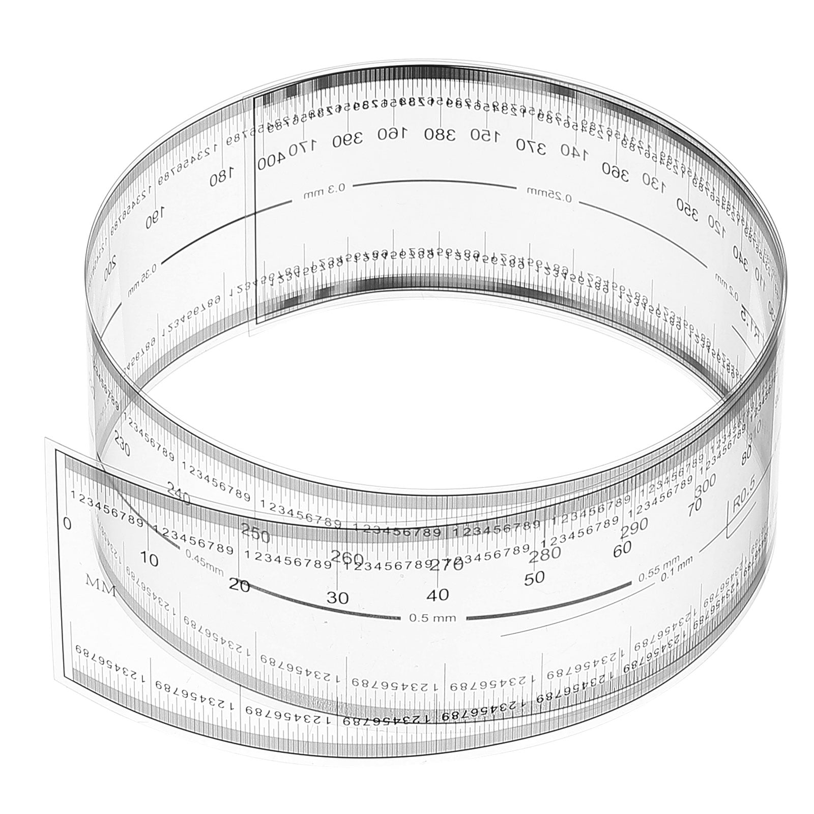 Uxcell Film Flexible Ruler 40cm 0.1mm Scale with R Angle and Width ...