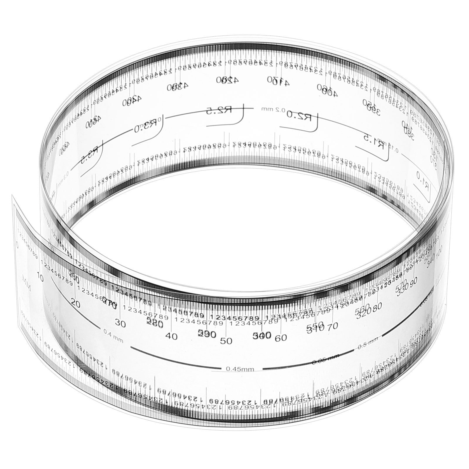 Uxcell Film Flexible Ruler 60cm 0.1mm Scale with R Angle and Width ...