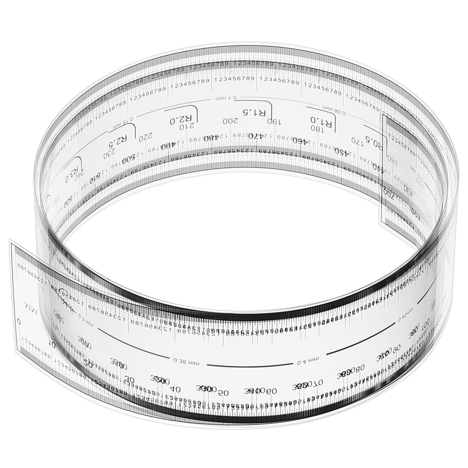 Uxcell Film Flexible Ruler 70cm 0.1mm Scale with R Angle and Width ...