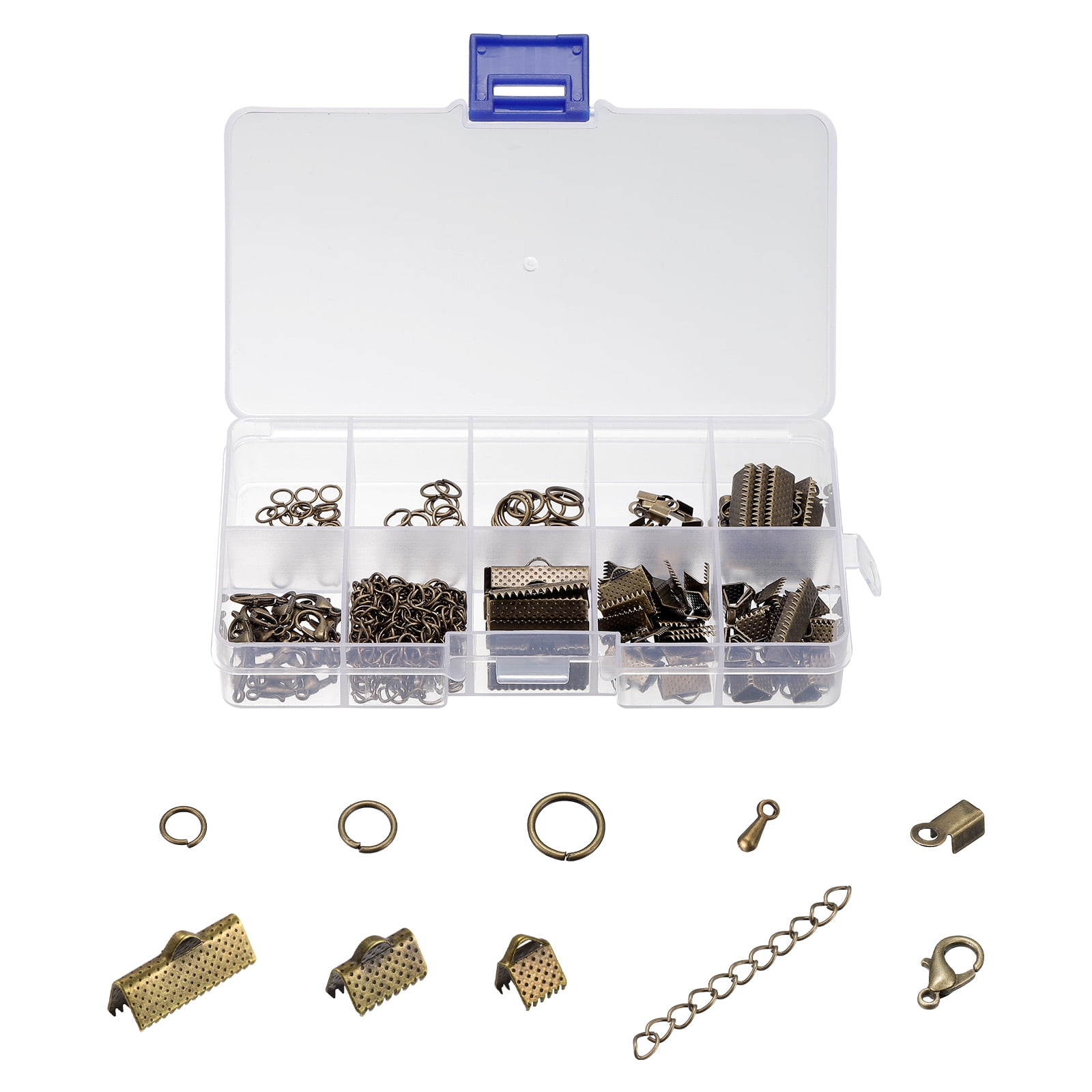 Uxcell Findings Kit, Ribbon Crimp Clasp End with Lobster Claw Clasps ...