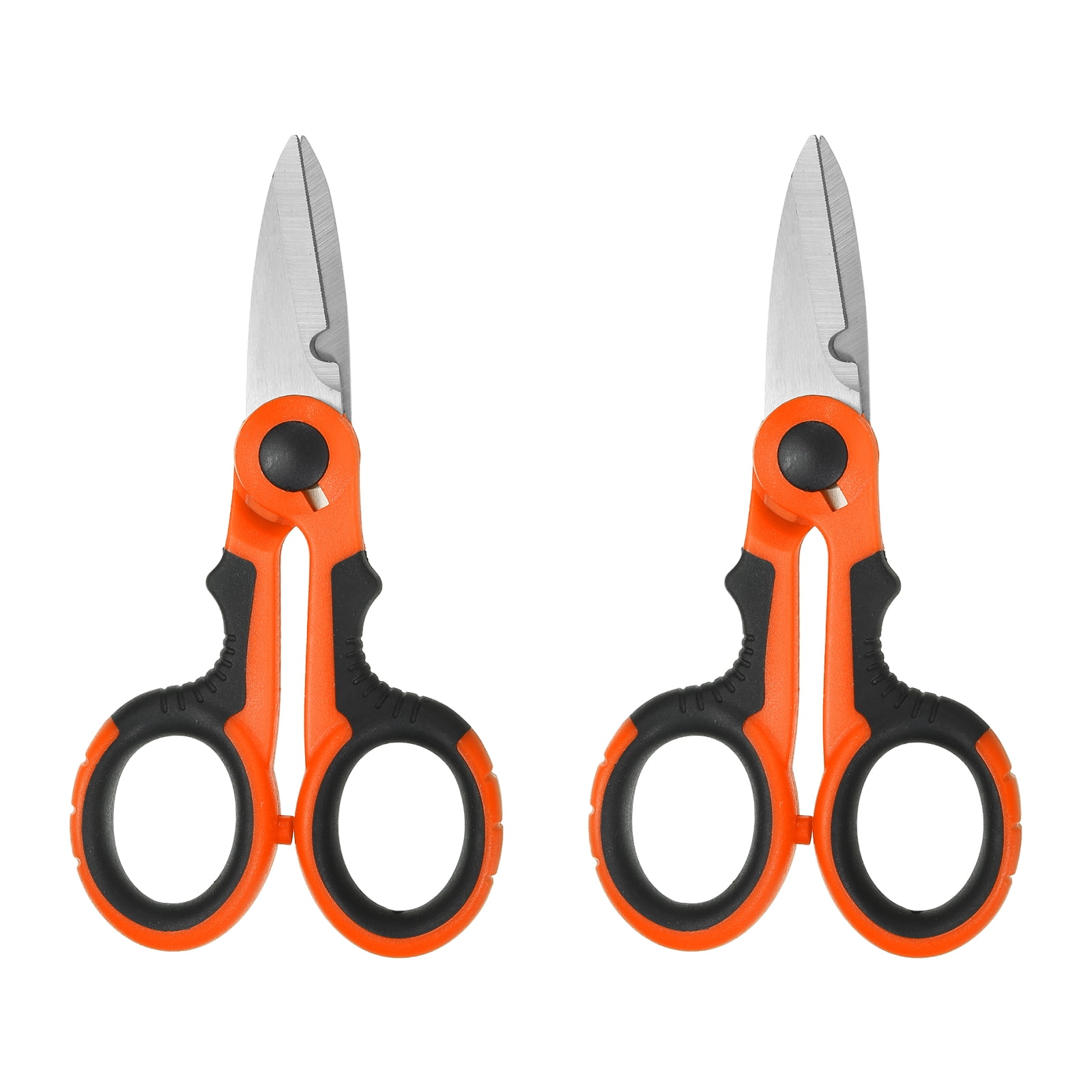 Uxcell Fishing Scissors Non-Slip Braided Serrated Edge Scissor, 2 Pack ...