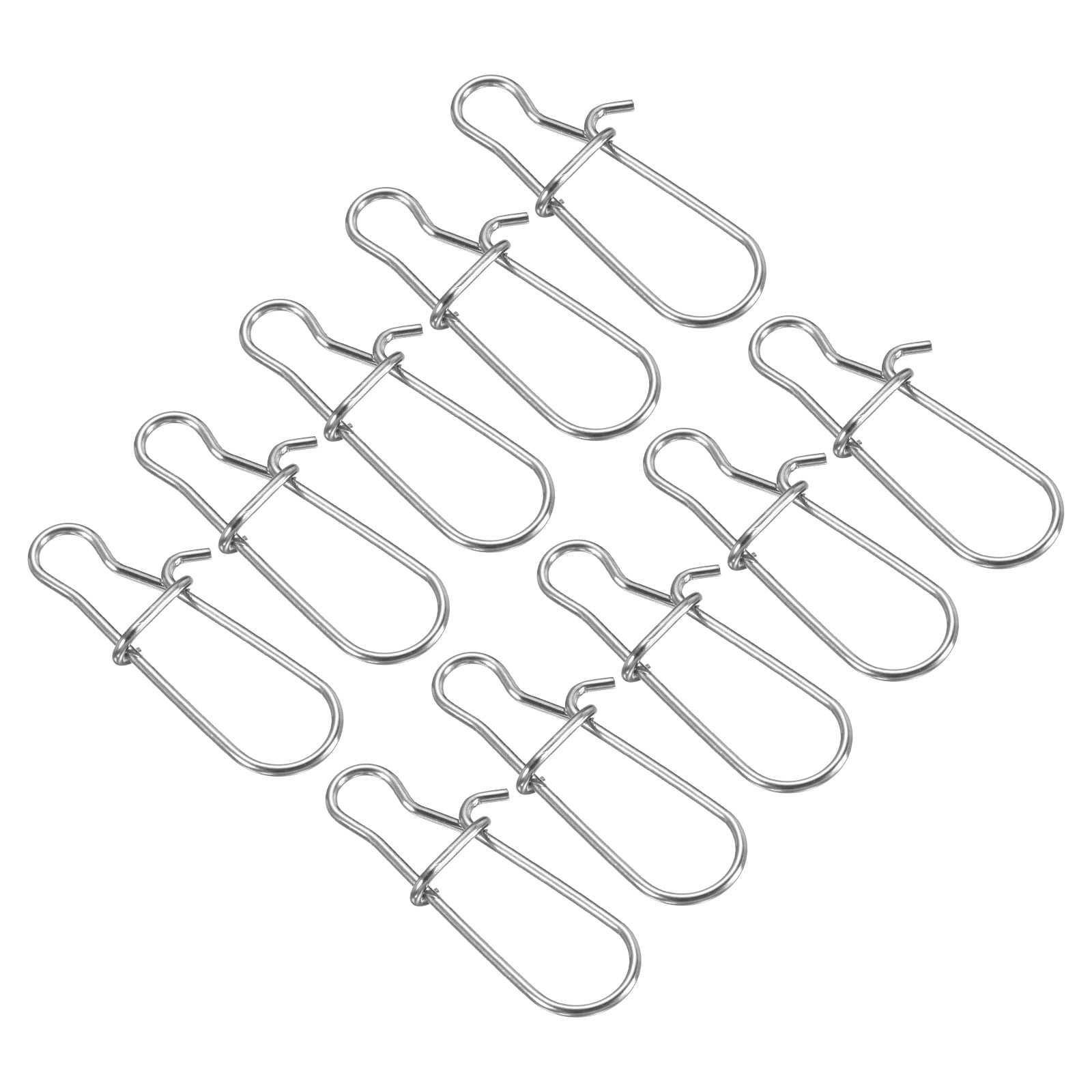 Uxcell Fishing Snaps, 143LBS Swivel Tackle Kit Fishing Clips, Silver ...