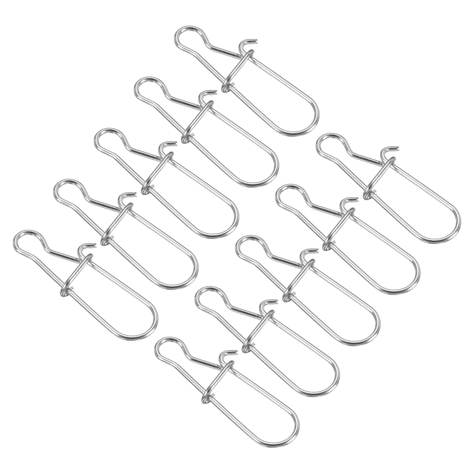 Uxcell Fishing Snaps, 165LBS Swivel Tackle Kit Fishing Clips, Silver ...