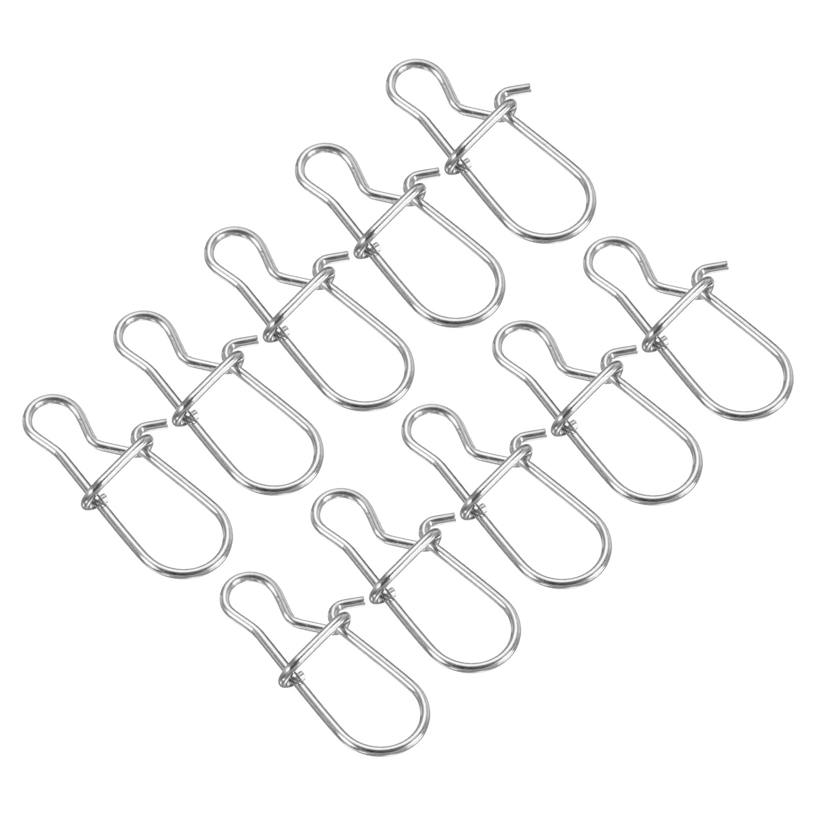 Uxcell Fishing Snaps, 37LBS Swivel Tackle Kit Fishing Clips, Silver 100 ...