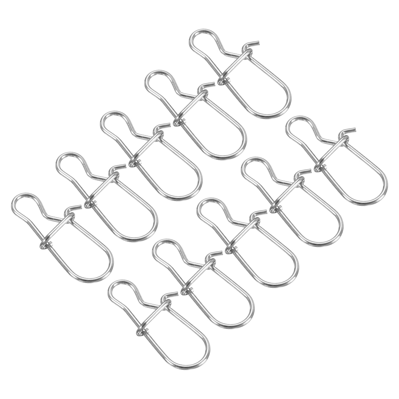 Uxcell Fishing Snaps, 37LBS Swivel Tackle Kit Fishing Clips, Silver 200 ...