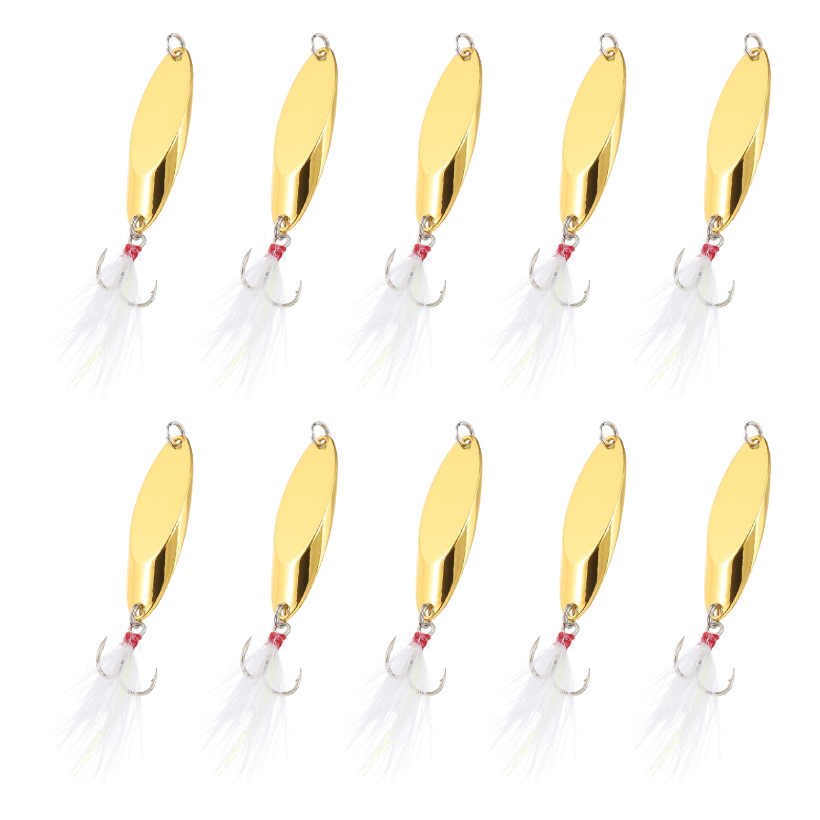 Uxcell 10Pcs 1/2 oz Metal Fishing Spoons Fishing Lures Casting Spoon ...