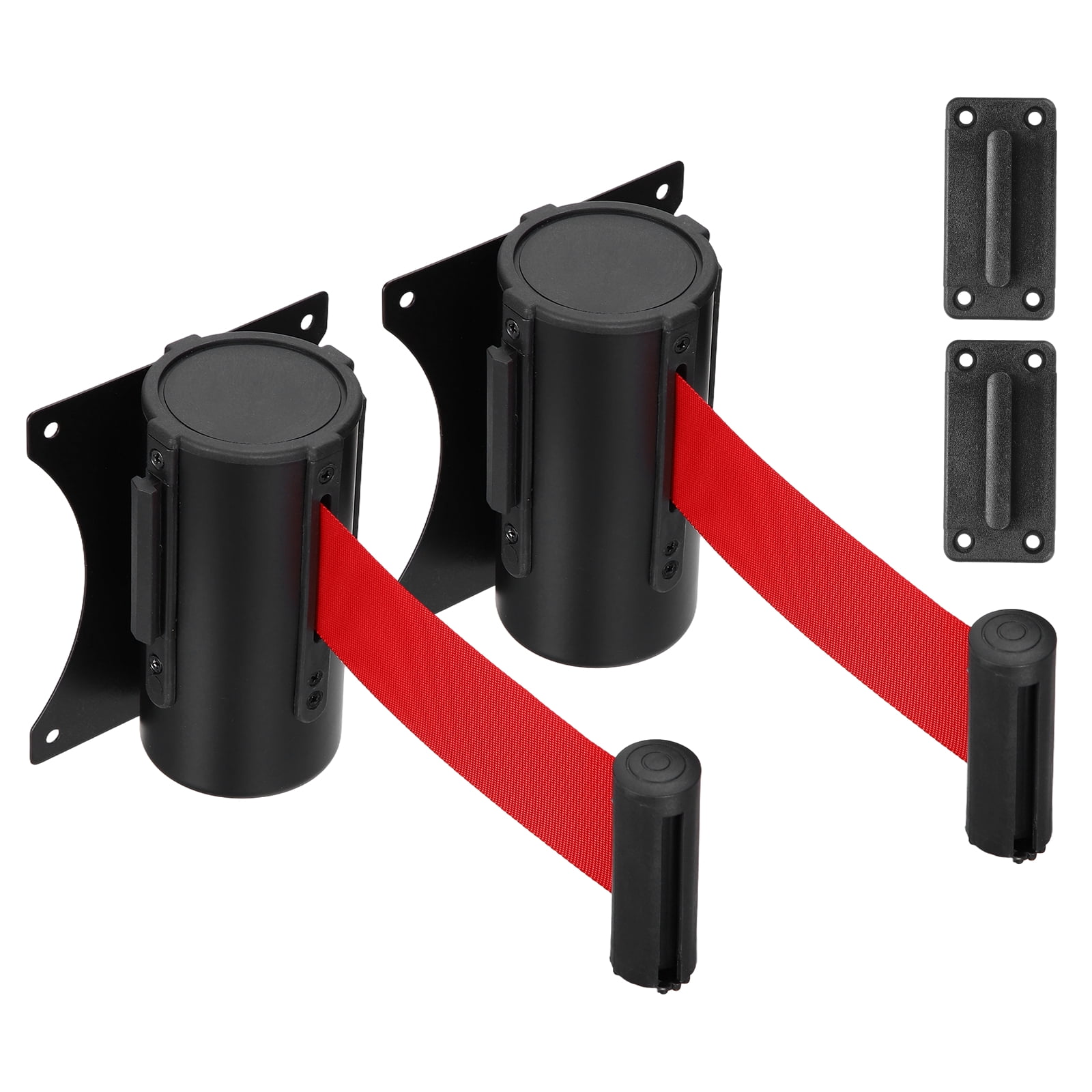 Uxcell Fixed Wall Mount Retractable Belt Barrier (16 Feet, Red) (2 Pcs ...