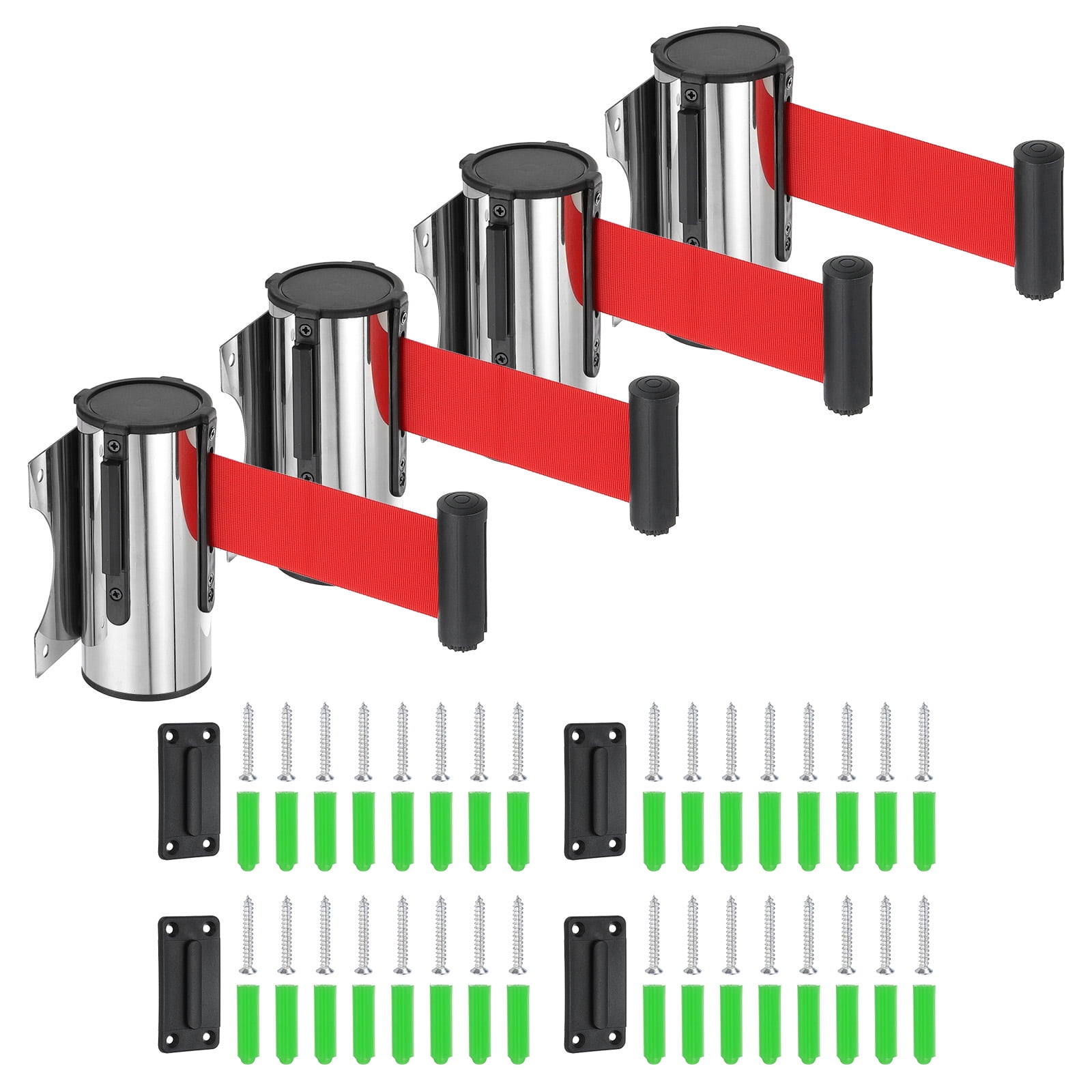Uxcell Fixed Wall Mount Retractable Belt Barrier, Crowd Control Belts ...